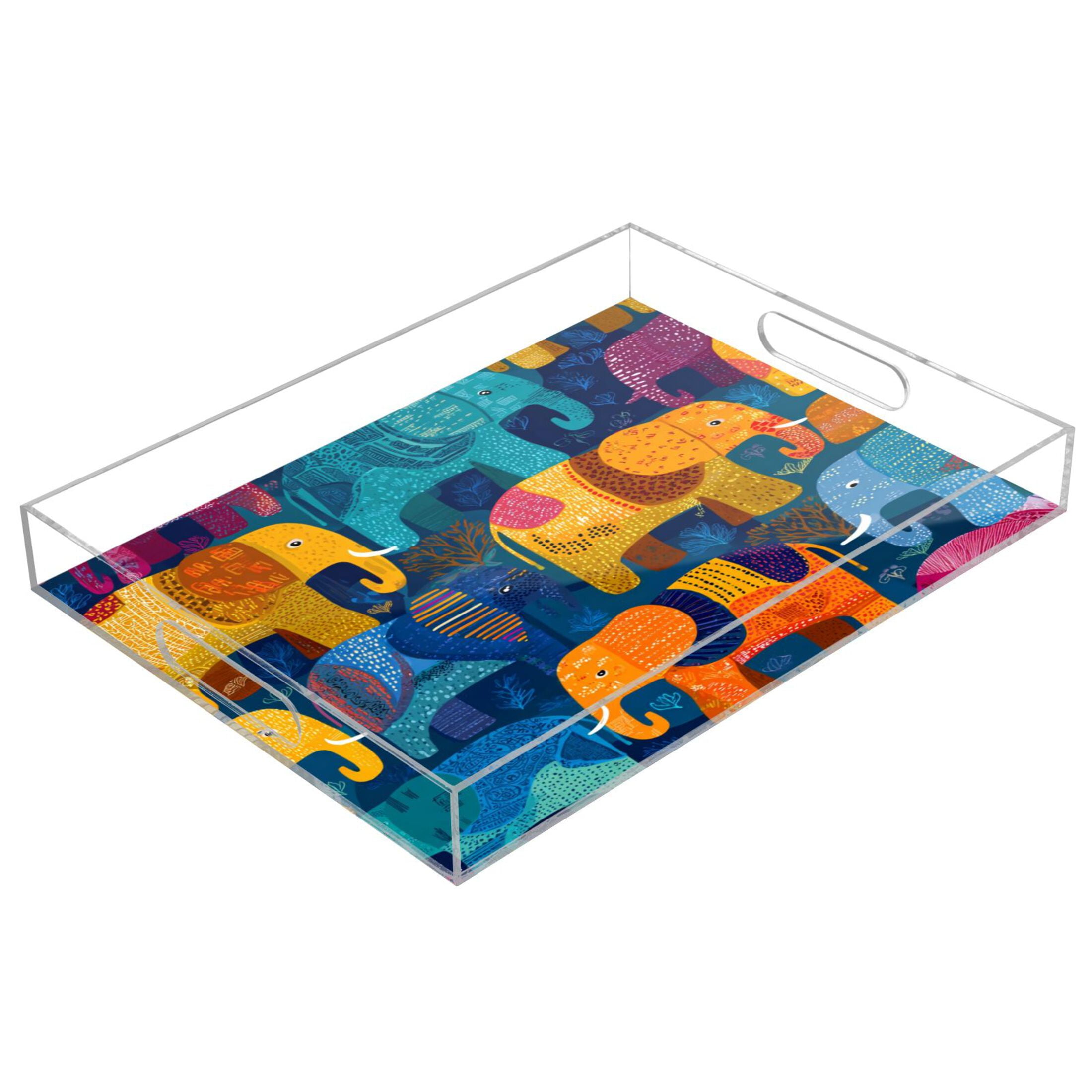 Acrylic Tray 15.7*11.8*1.9 Inch Transparent Tray Food Tray Tea Cup Tray ...