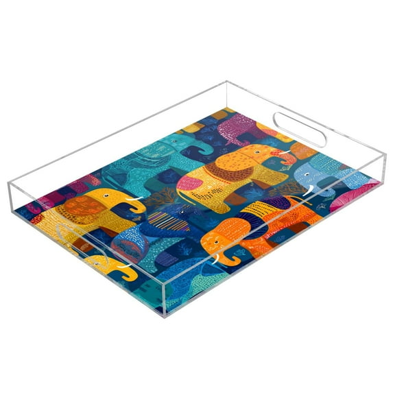 Acrylic Tray 15.7*11.8*1.9 Inch Transparent Tray Food Tray Tea Cup Tray ...