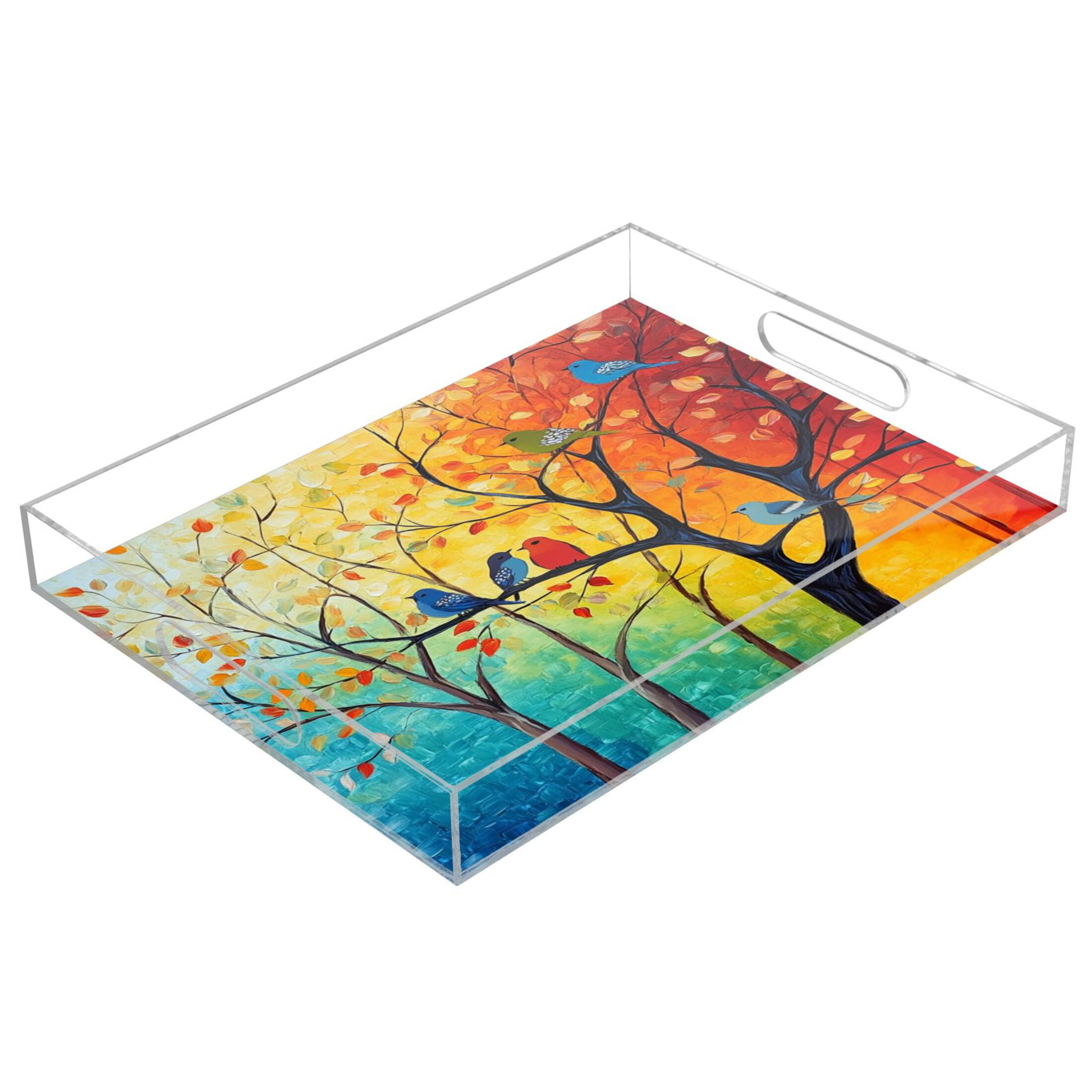 Acrylic Tray 15.7*11.8*1.9 Inch Transparent Tray Food Tray Tea Cup Tray ...
