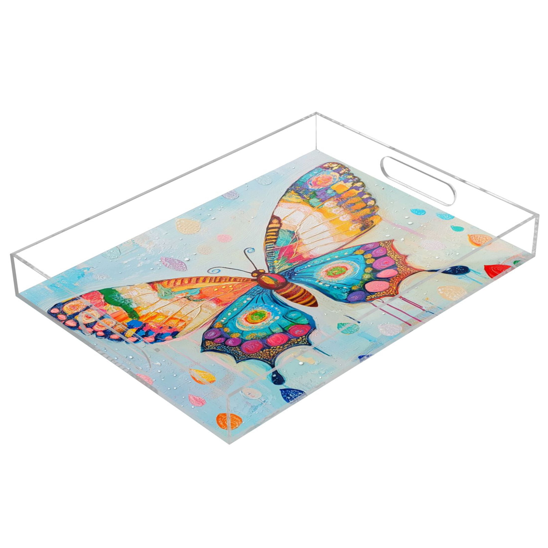Acrylic Tray 15.7*11.8*1.9 Inch Transparent Tray Food Tray Tea Cup Tray ...