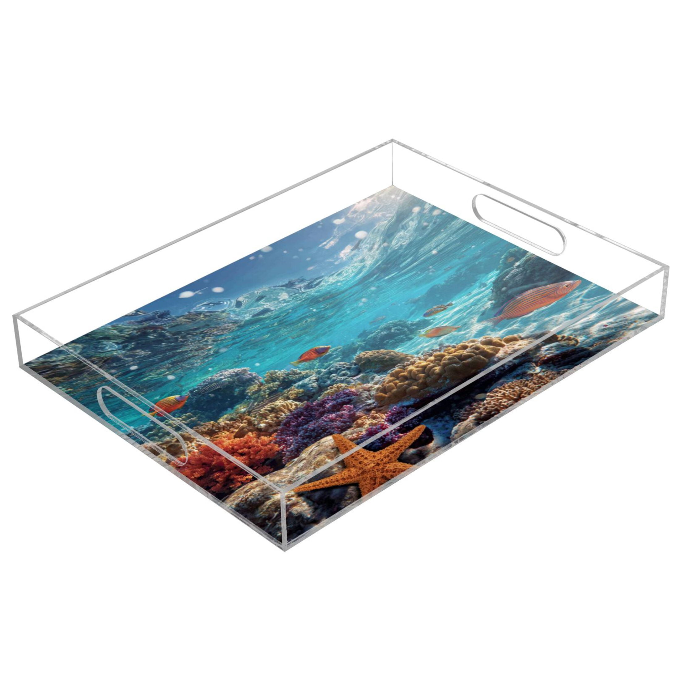 Acrylic Tray 15.7*11.8*1.9 Inch Transparent Tray Food Tray Tea Cup Tray ...
