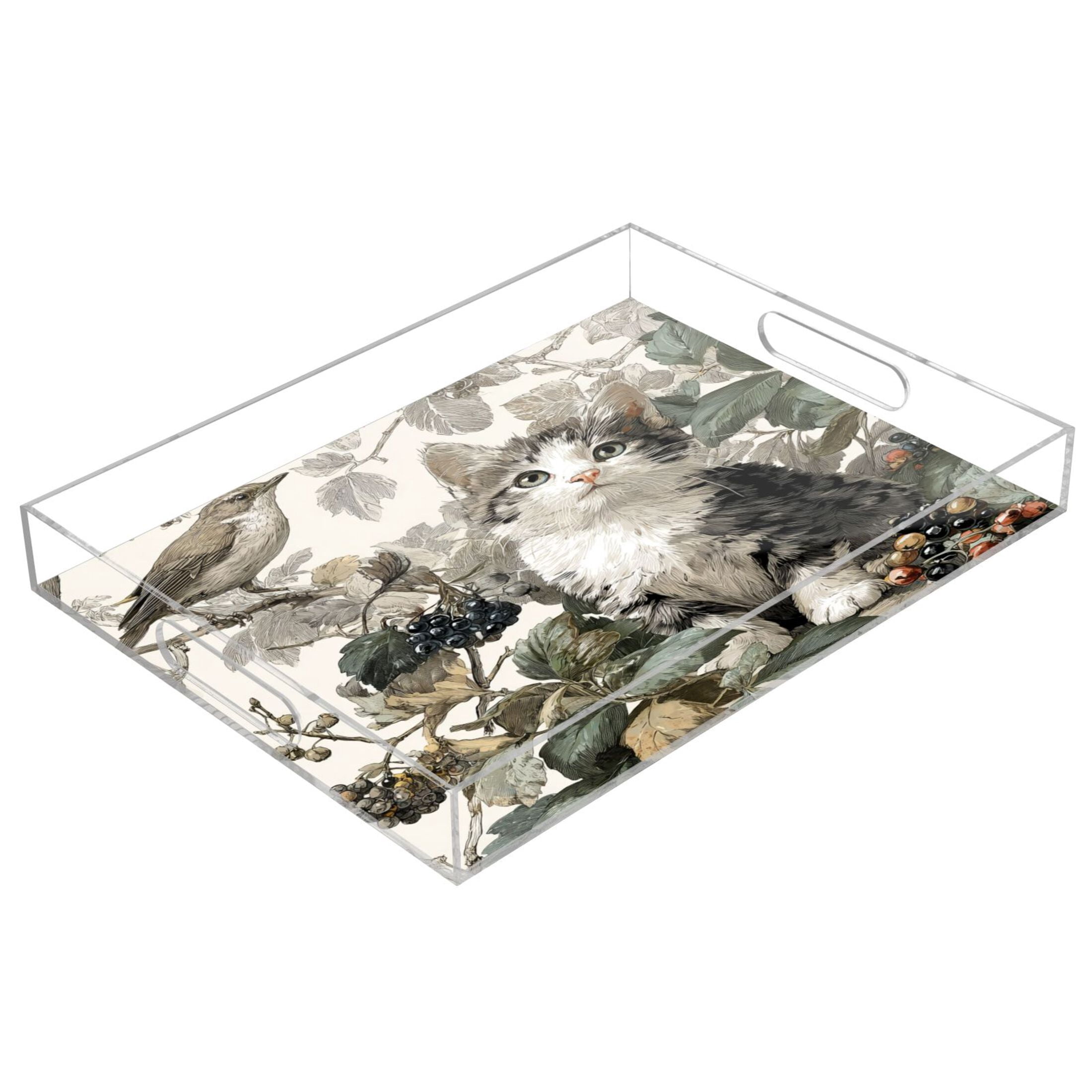 Acrylic Tray 15.7*11.8*1.9 Inch Transparent Tray Food Tray Tea Cup Tray ...