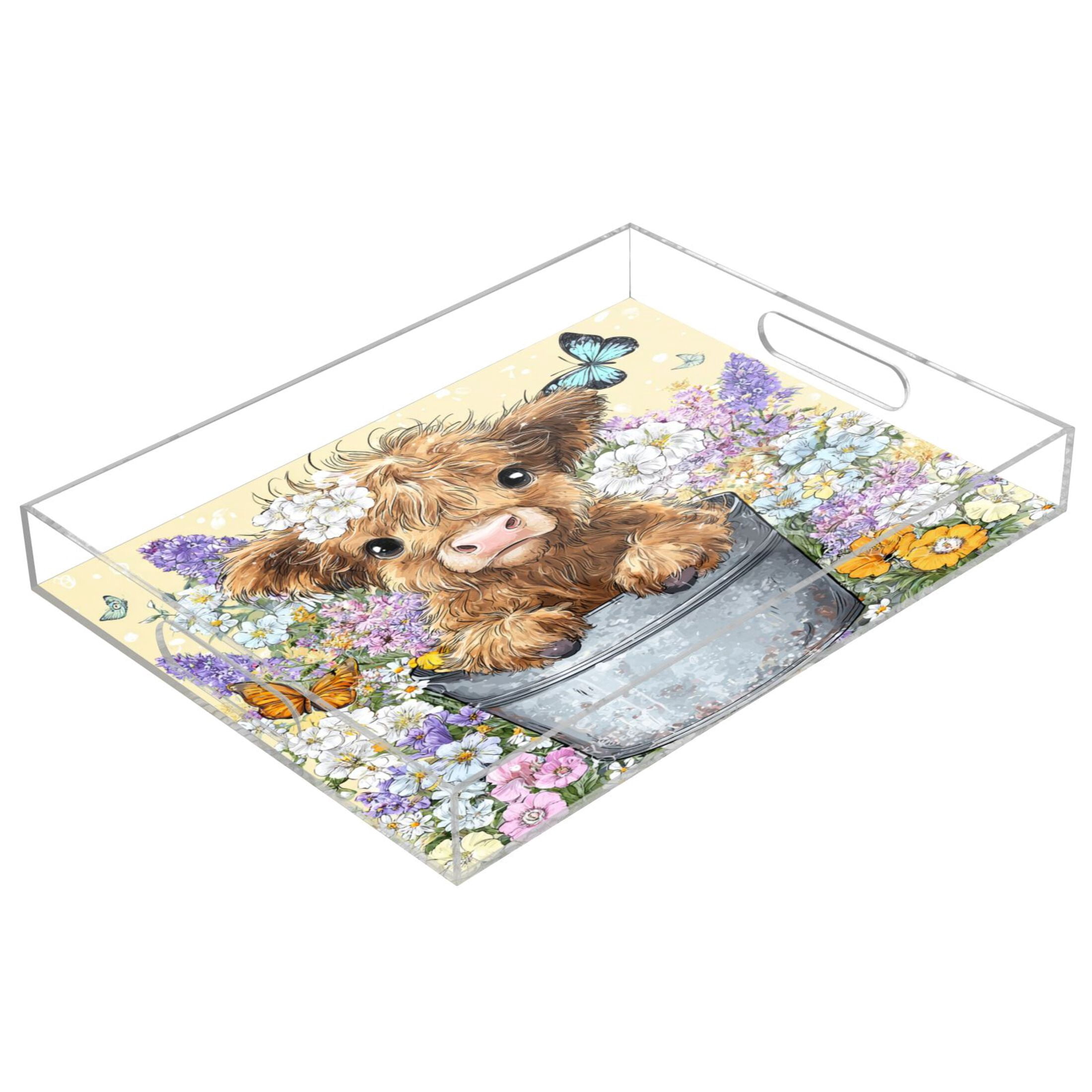 Acrylic Tray 15.7*11.8*1.9 Inch Transparent Tray Food Tray Tea Cup Tray ...