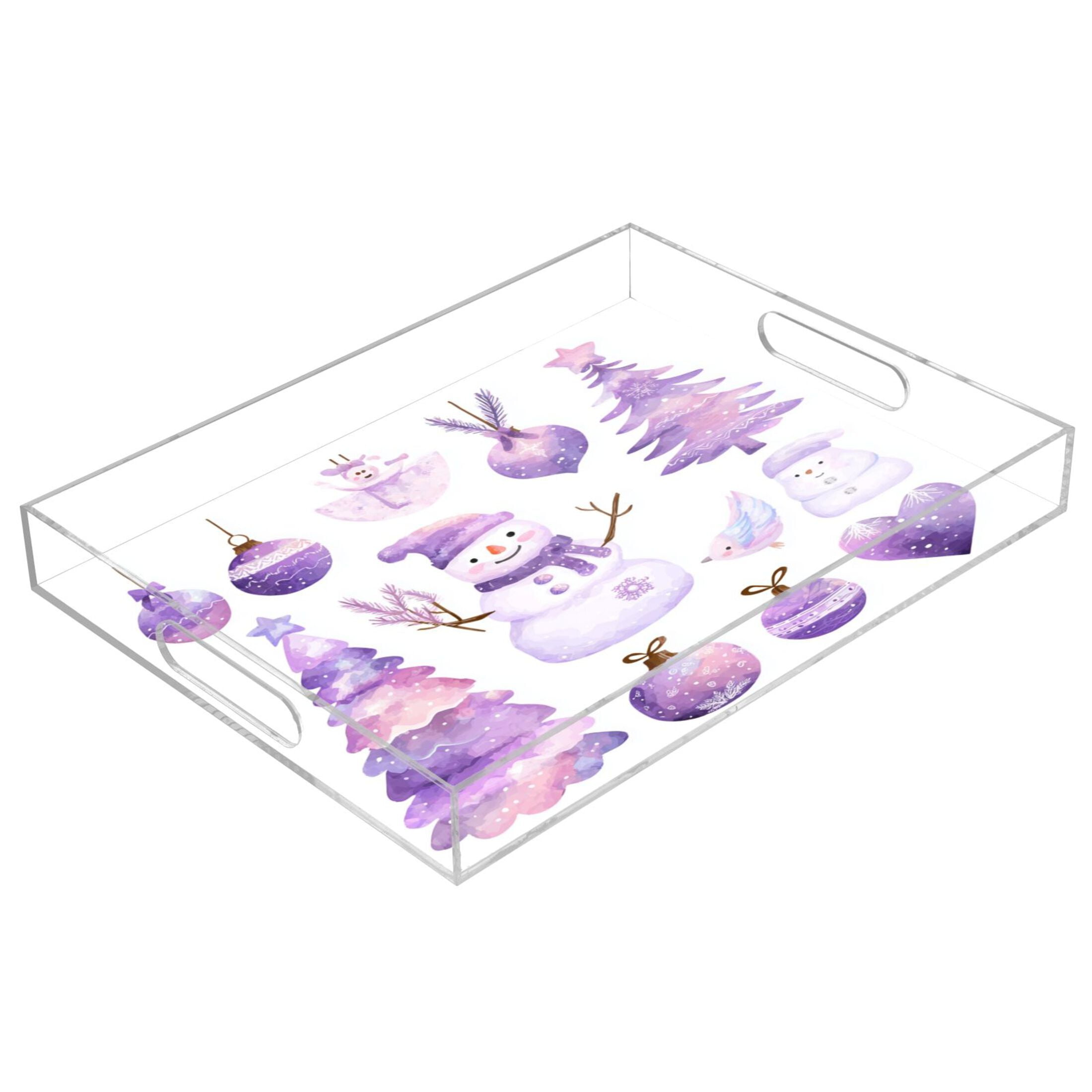 Acrylic Tray 15.7*11.8*1.9 Inch Transparent Tray Food Tray Tea Cup Tray ...