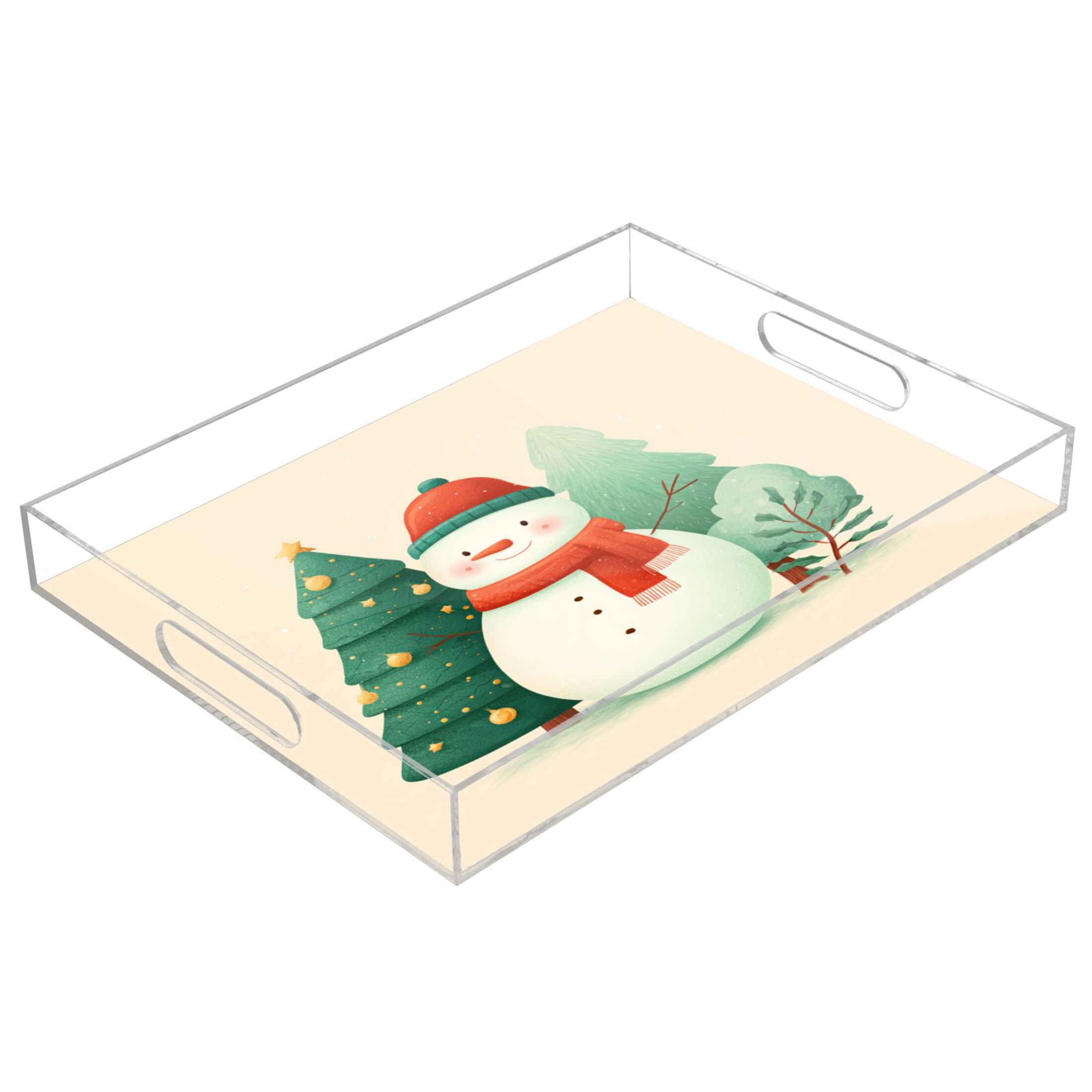 Acrylic Tray 15.7*11.8*1.9 Inch Transparent Tray Food Tray Tea Cup Tray ...