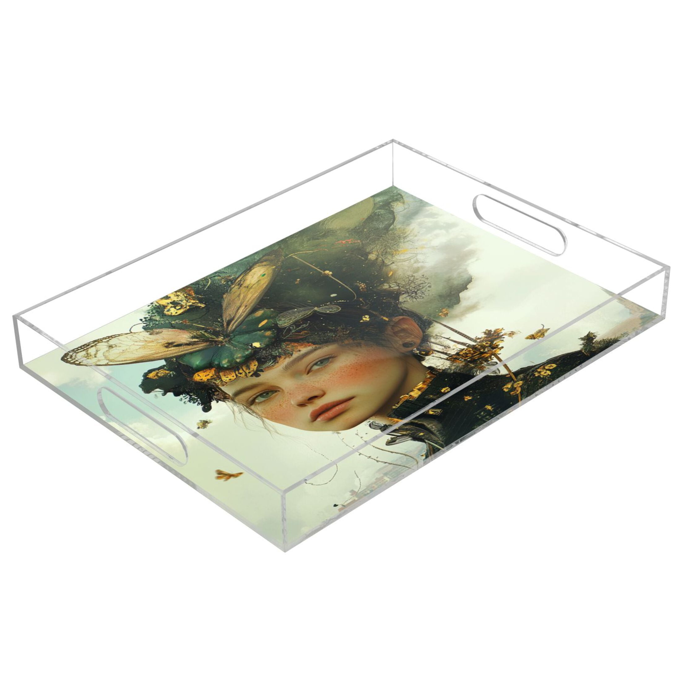 Acrylic Tray 15.7*11.8*1.9 Inch Transparent Tray Food Tray Tea Cup Tray ...