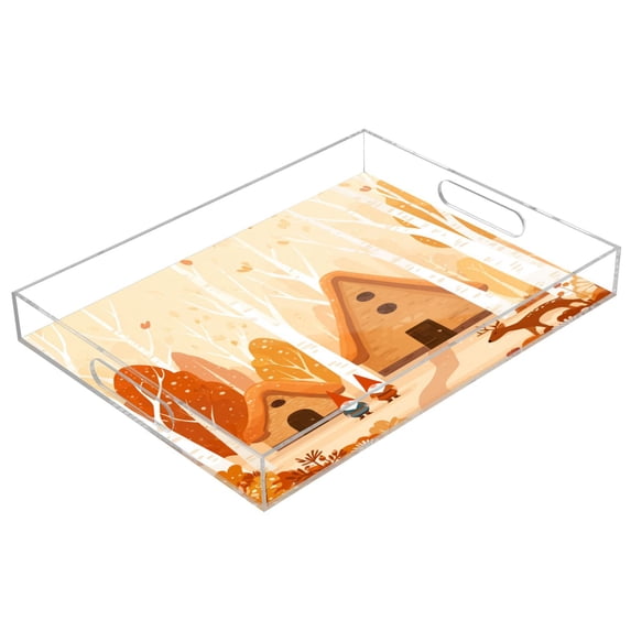 Acrylic Tray 15.7*11.8*1.9 Inch Transparent Tray Food Tray Tea Cup Tray ...