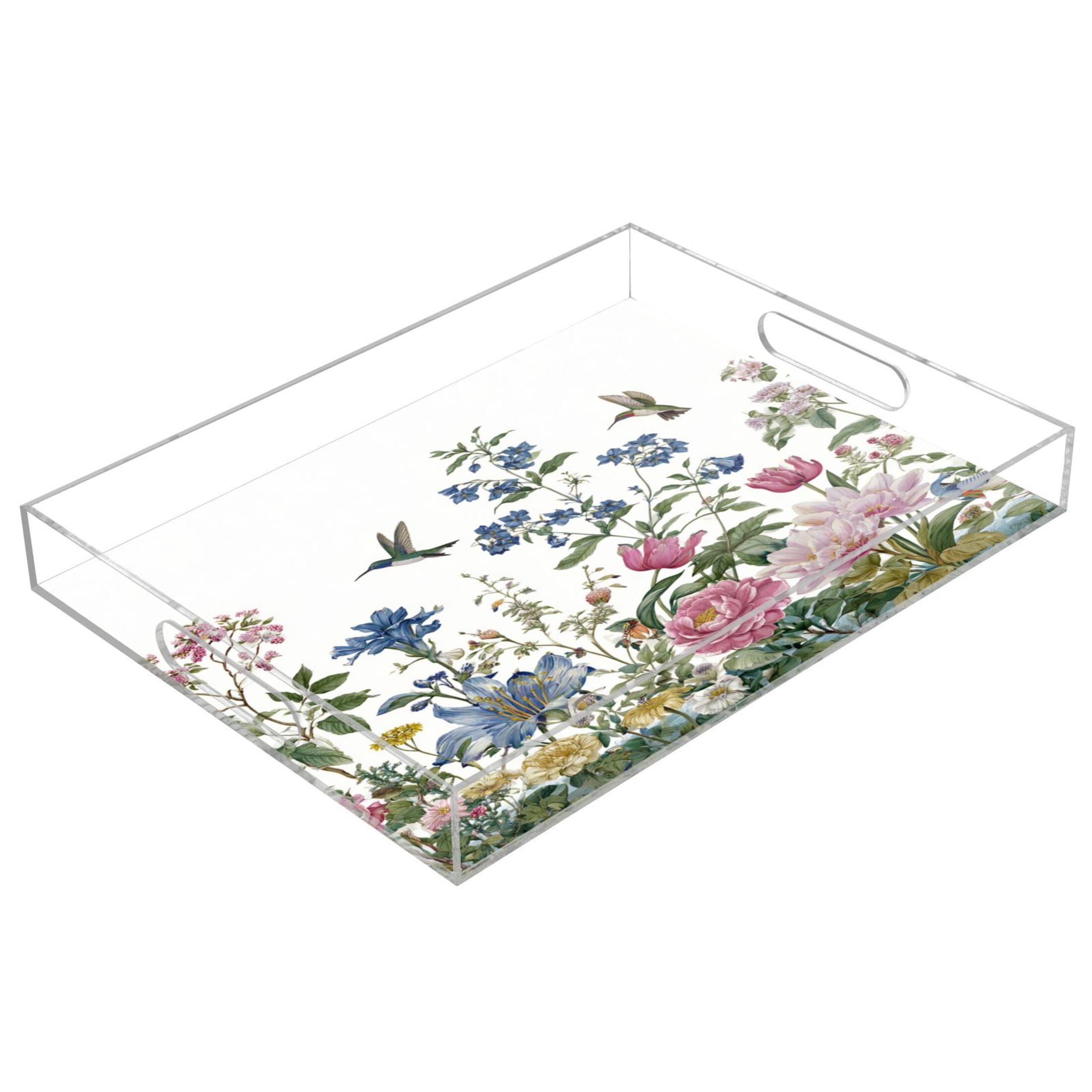 Acrylic Tray 15.7*11.8*1.9 Inch Transparent Tray Food Tray Tea Cup Tray ...
