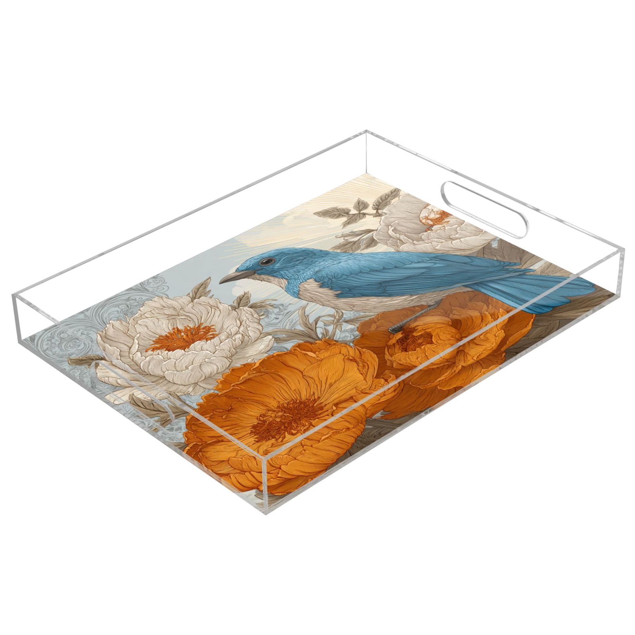 Acrylic Tray 15.7*11.8*1.9 Inch Transparent Tray Food Tray Tea Cup Tray ...