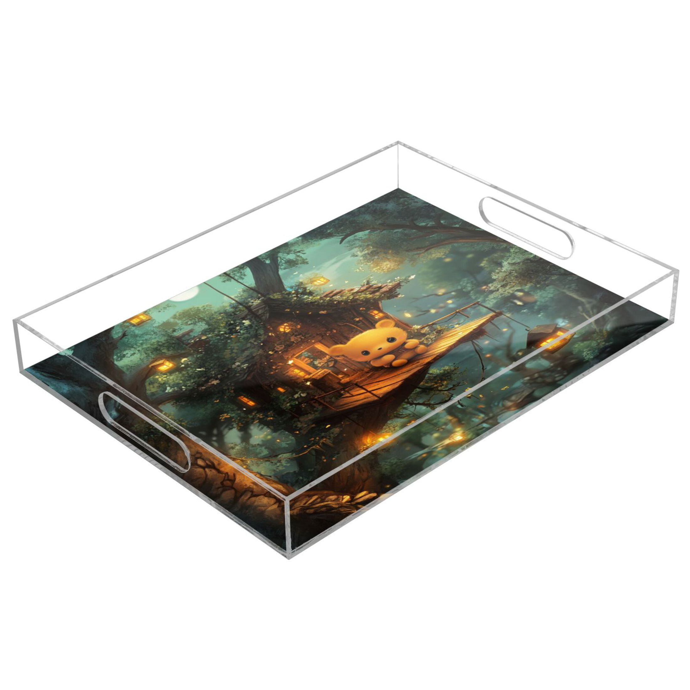 Acrylic Tray 15.7*11.8*1.9 Inch Transparent Tray Food Tray Tea Cup Tray ...