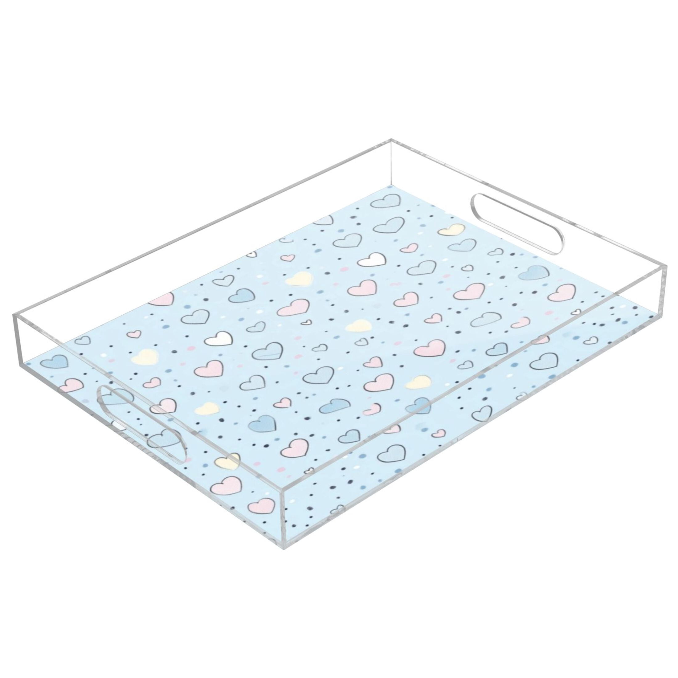 Acrylic Tray 15.7*11.8*1.9 Inch Transparent Tray Food Tray Tea Cup Tray ...