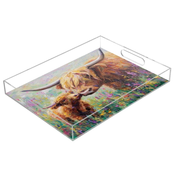 Acrylic Tray 15.7*11.8*1.9 Inch Transparent Tray Food Tray Tea Cup Tray ...