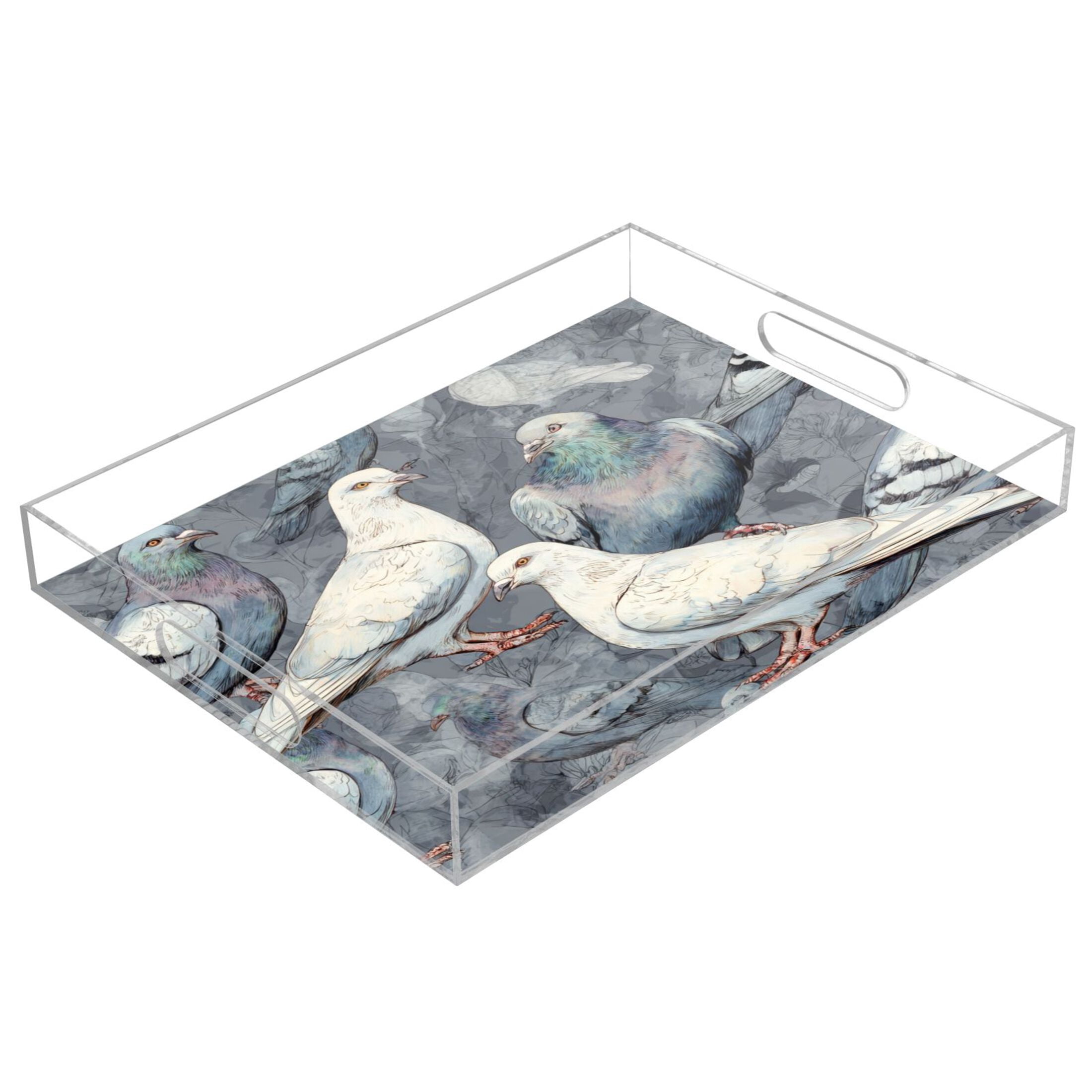 Acrylic Tray 15.7*11.8*1.9 Inch Transparent Tray Food Tray Tea Cup Tray ...
