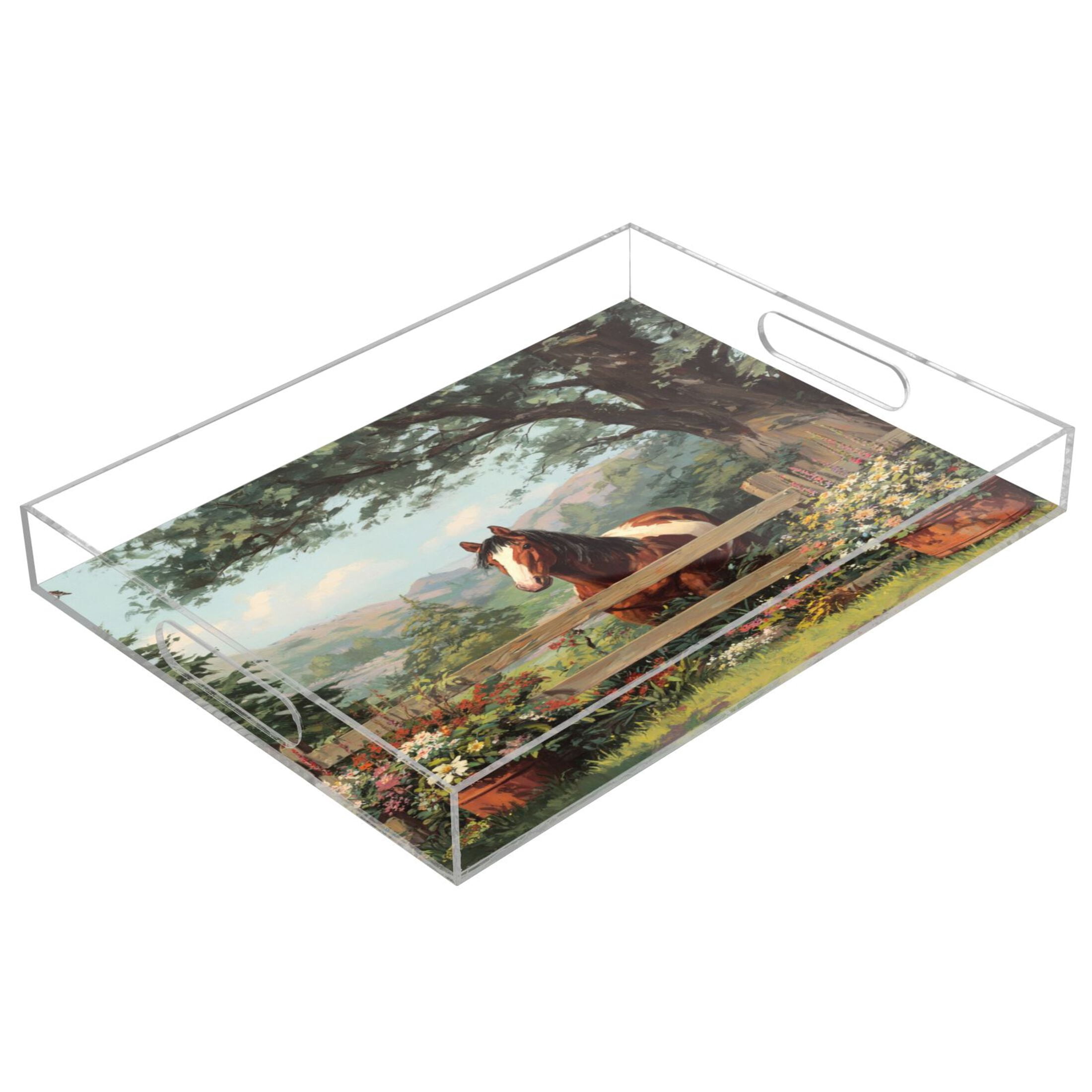 Acrylic Tray 15.7*11.8*1.9 Inch Transparent Tray Food Tray Tea Cup Tray ...