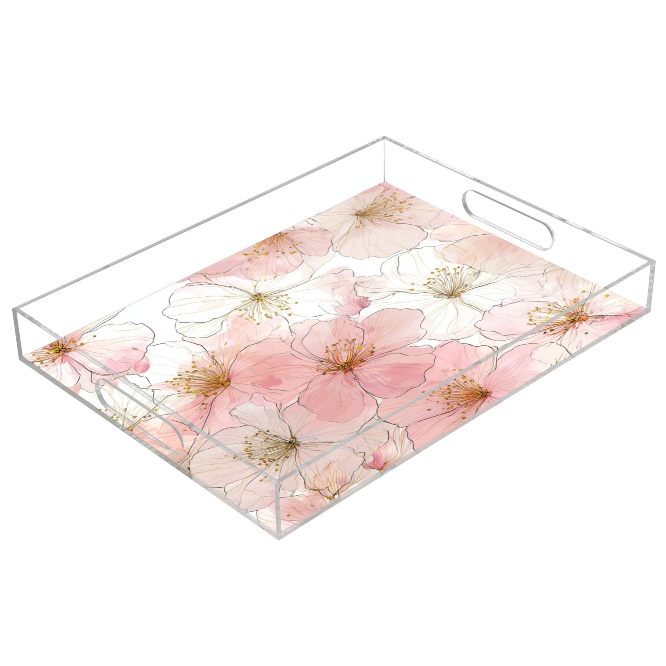 Acrylic Tray 15.7*11.8*1.9 Inch Transparent Tray Food Tray Tea Cup Tray ...