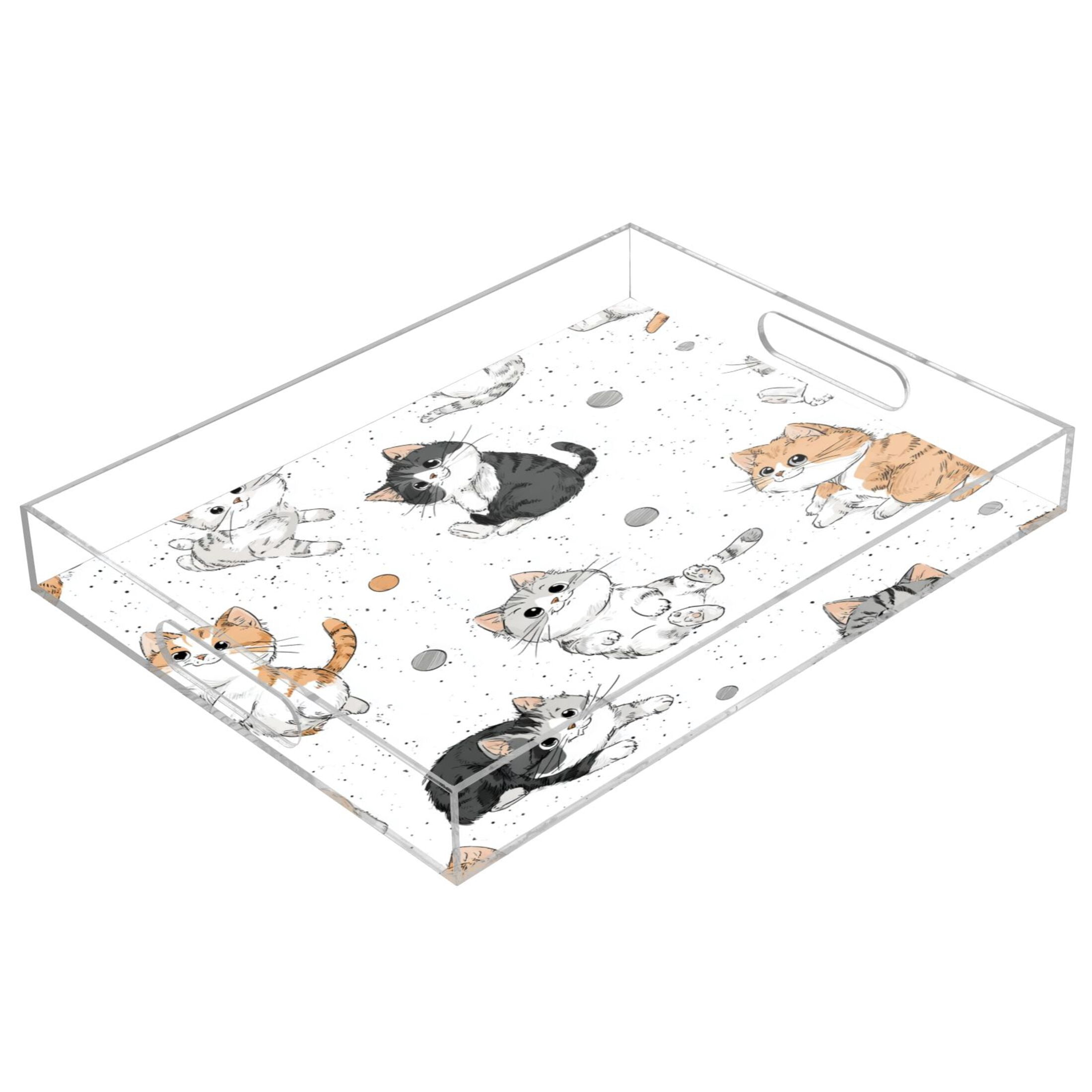 Acrylic Tray 15.7*11.8*1.9 Inch Transparent Tray Food Tray Tea Cup Tray ...