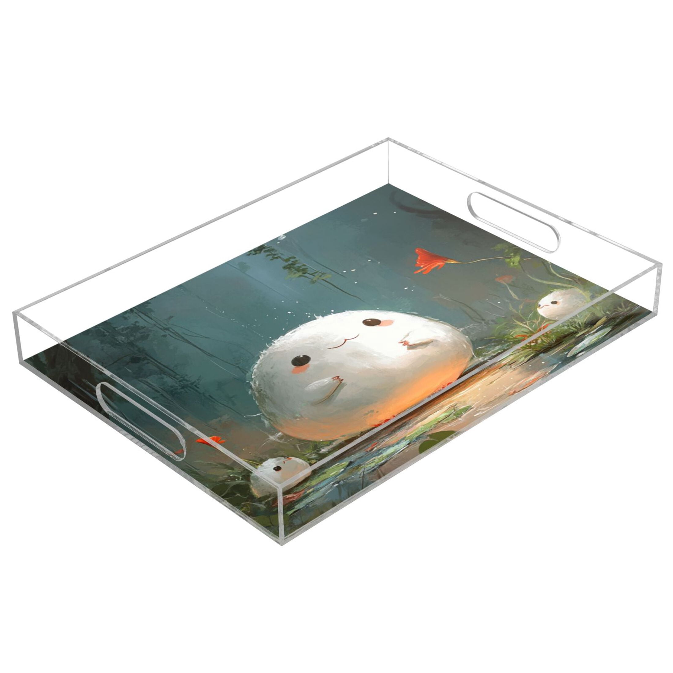 Acrylic Tray 15.7*11.8*1.9 Inch Transparent Tray Food Tray Tea Cup Tray ...