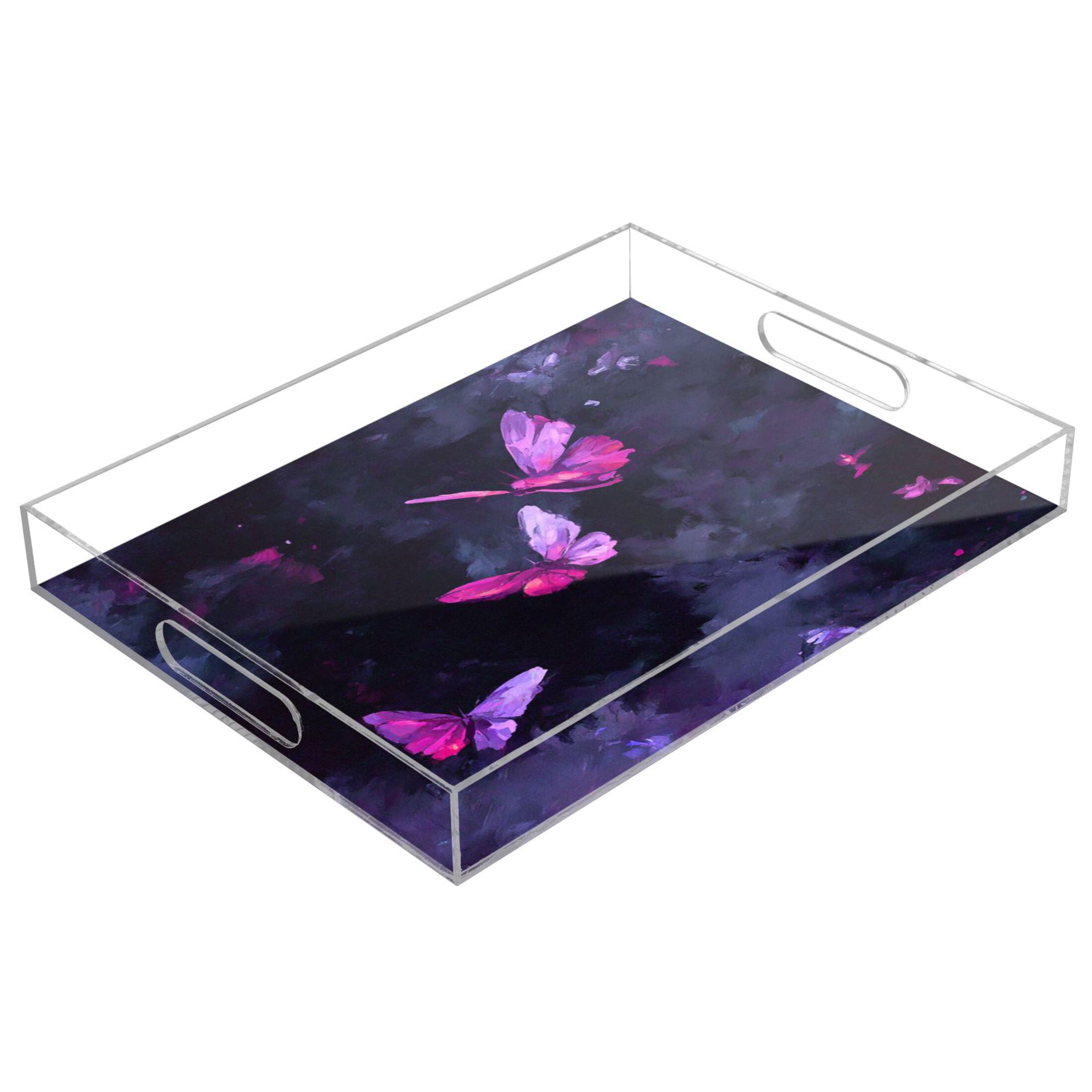 Acrylic Tray 15.7*11.8*1.9 Inch Transparent Tray Food Tray Tea Cup Tray ...
