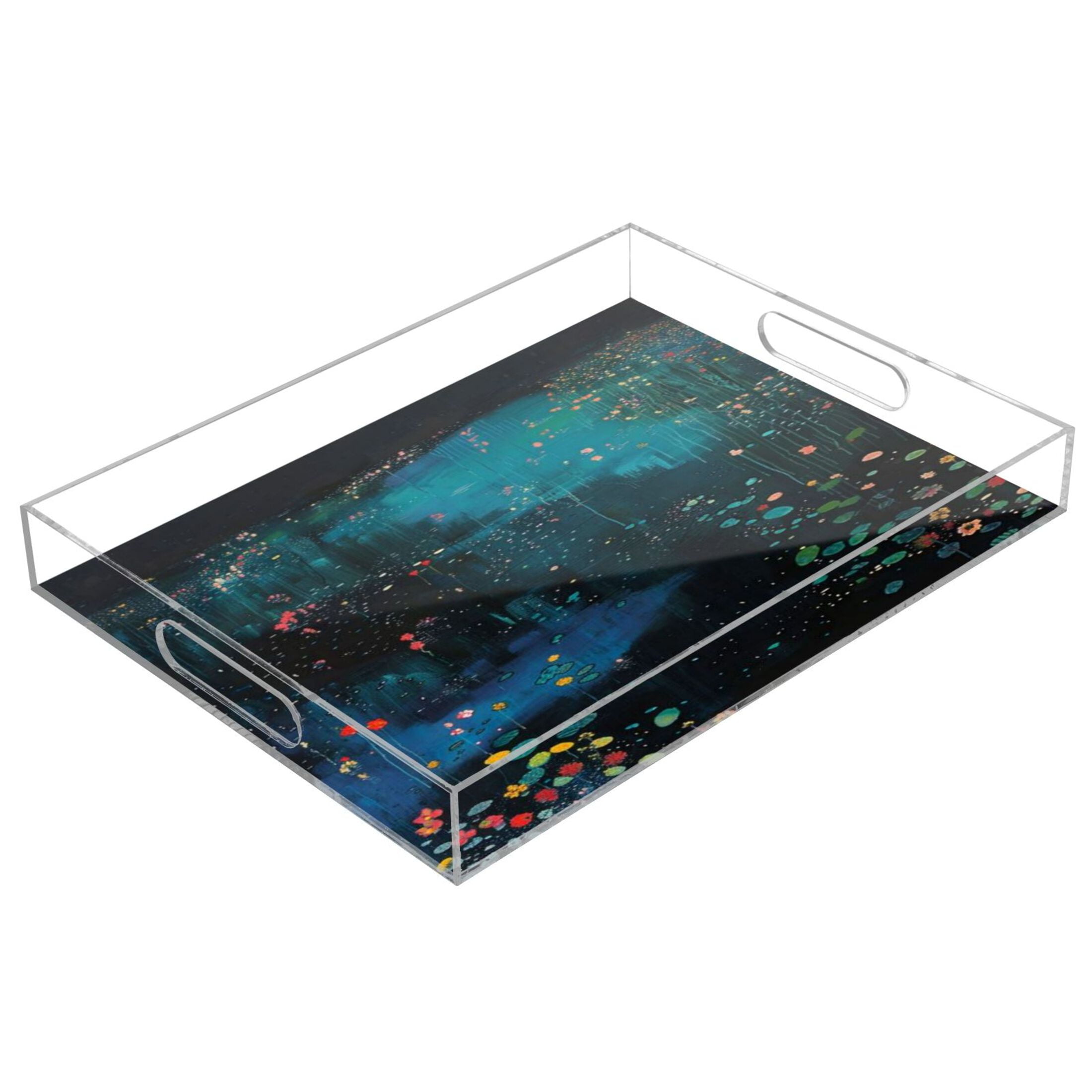 Acrylic Tray 15.7*11.8*1.9 Inch Transparent Tray Food Tray Tea Cup Tray ...