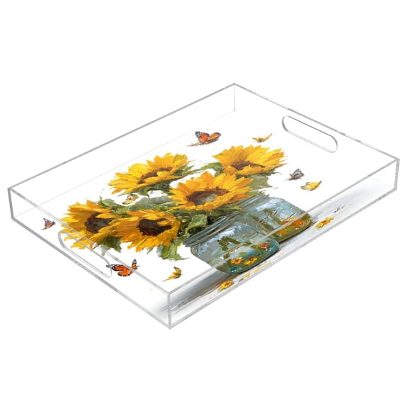 Acrylic Tray 15.7*11.8*1.9 Inch Transparent Tray Food Tray Tea Cup Tray ...