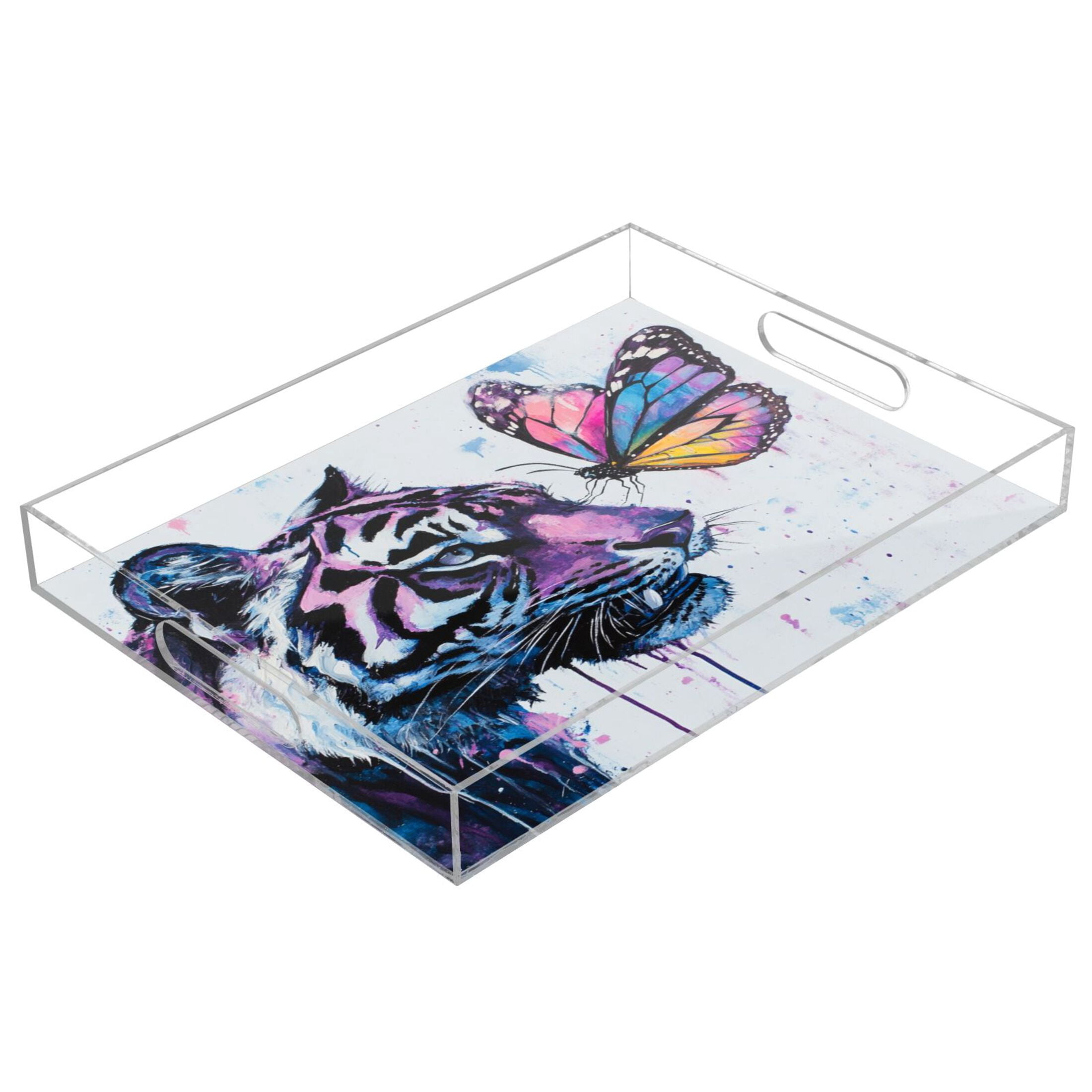 Acrylic Tray 15.7*11.8*1.9 Inch Transparent Tray Food Tray Tea Cup Tray ...