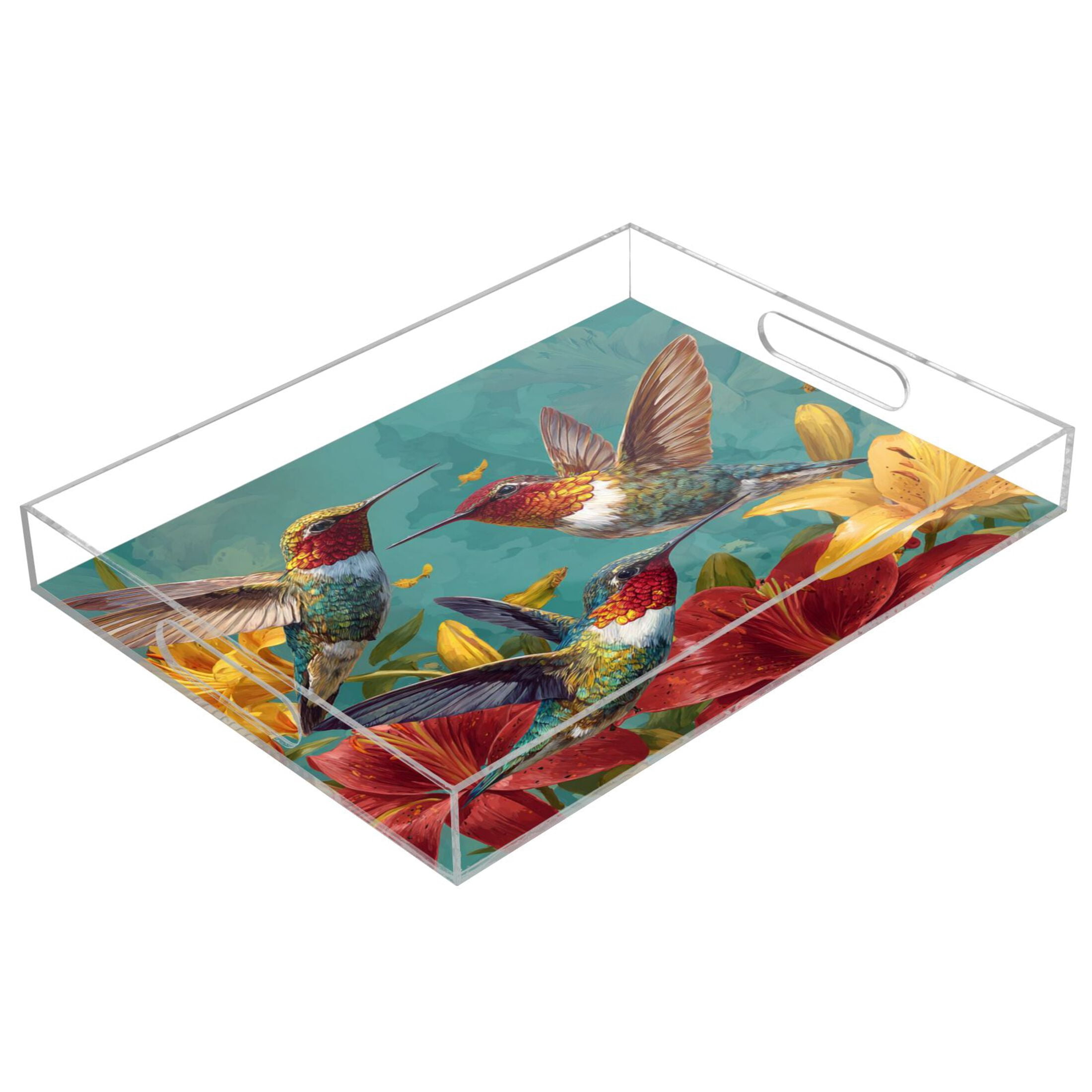 Acrylic Tray 15.7*11.8*1.9 Inch Transparent Tray Food Tray Tea Cup Tray ...