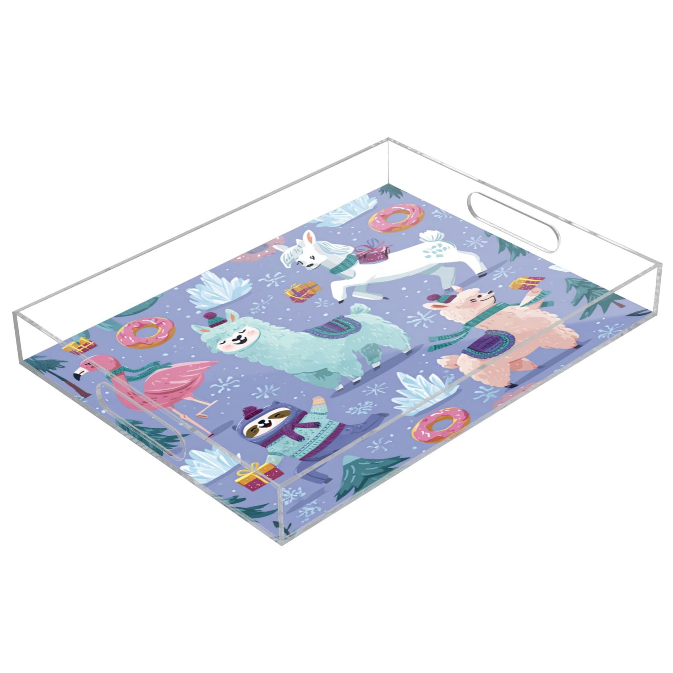 Acrylic Tray Clear Serving Tray Rectangle Decorative Tray with Cut ...