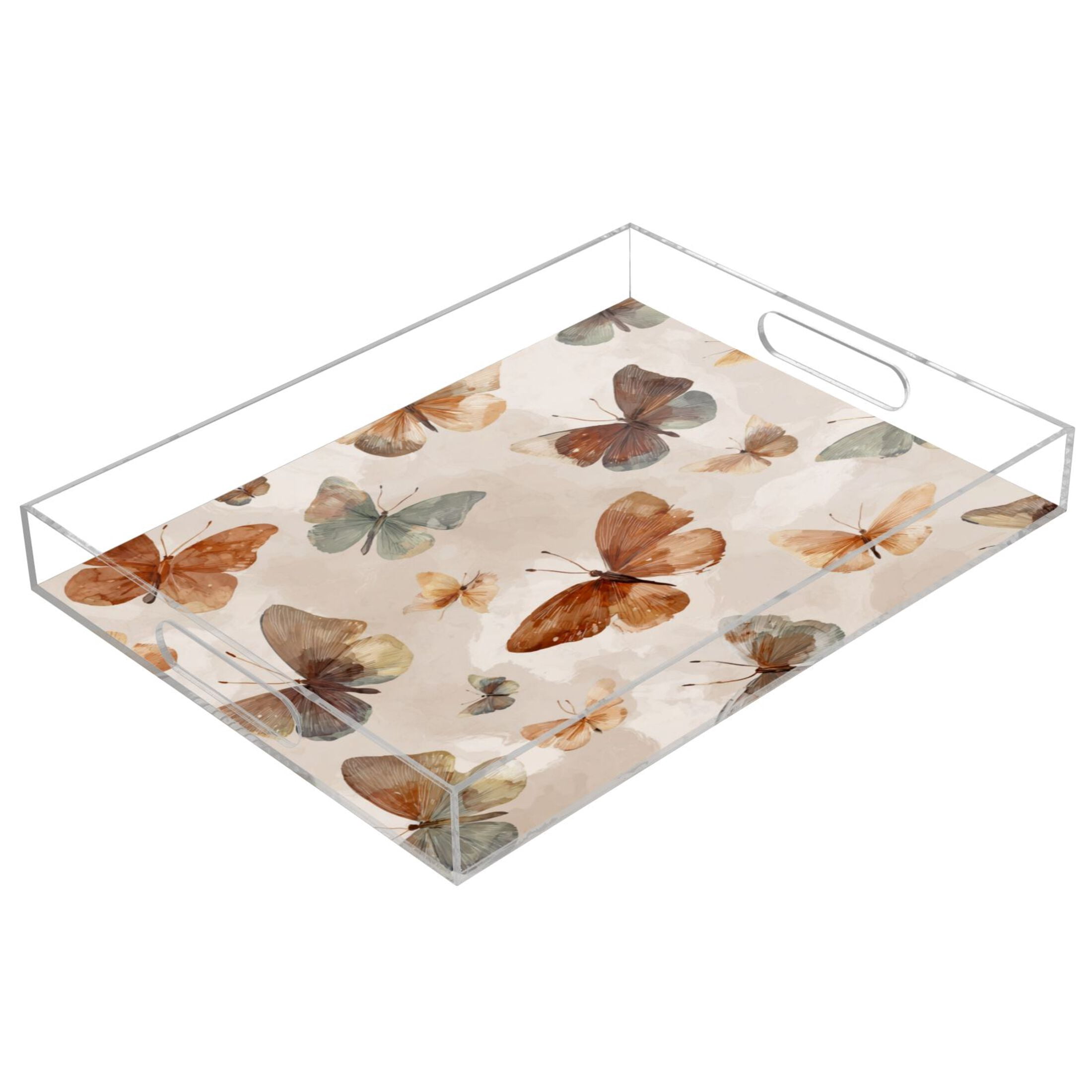 Acrylic Tray Clear Serving Tray Rectangle Decorative Tray with Cut ...