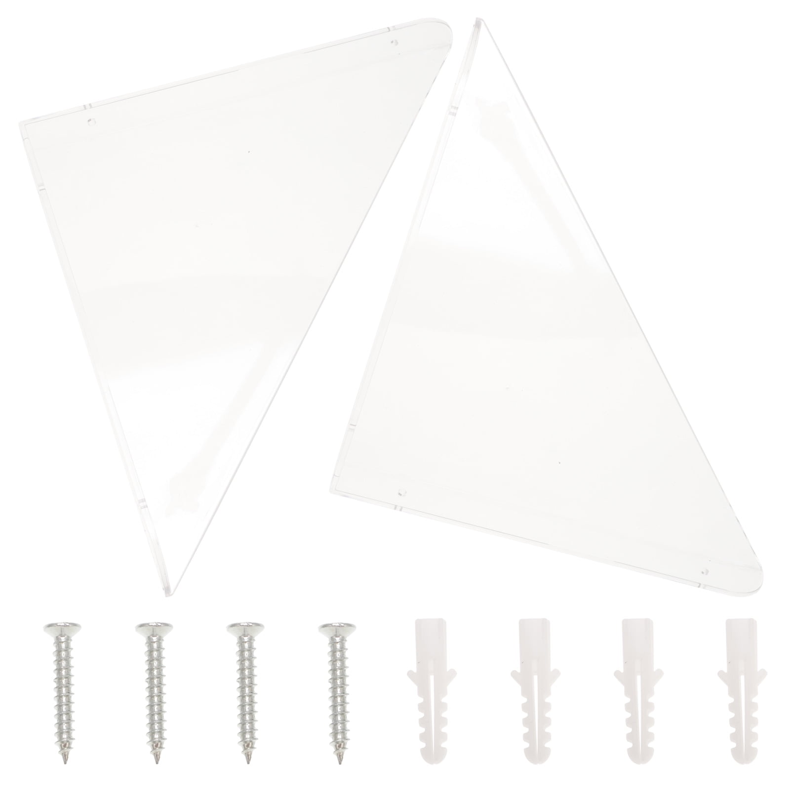 Acrylic Triangle Shelves Wall Display Decor Bracket Decorative Corner ...