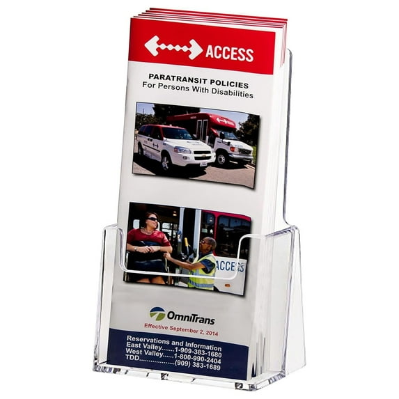 - Acrylic Trifold Brochure Holder - Rack Card Display - Pamphlet Stand ...
