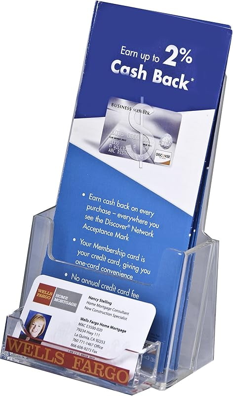 Acrylic Trifold Brochure Holder with Business Card Pocket - Rack Card ...