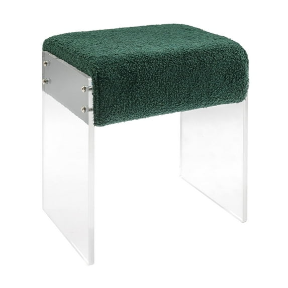 Acrylic Vanity Stool Chair, Stackable Makeup Stool, Soft Wool Fabric ...
