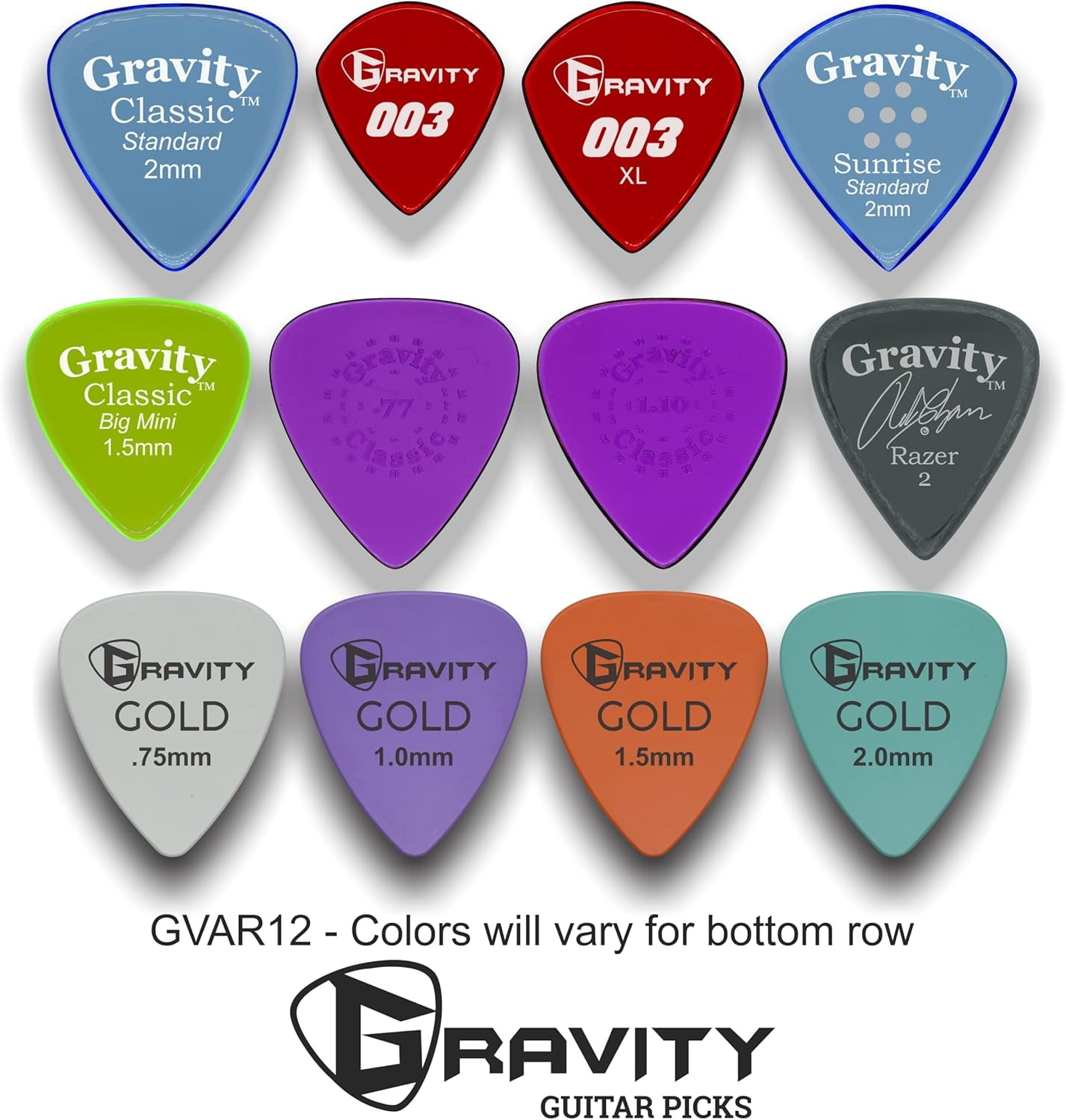 Acrylic Variety Pack Guitar Picks | Polished Bevels, Brighter, Louder ...