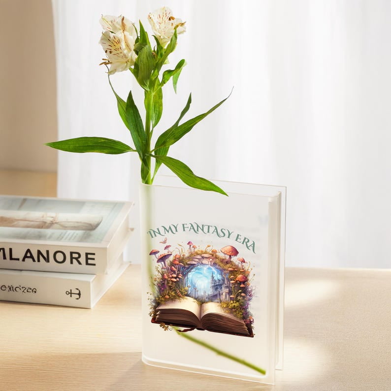 Acrylic Vase Clear Flower Art Deco Style Unique Transparent Desk Decor ...