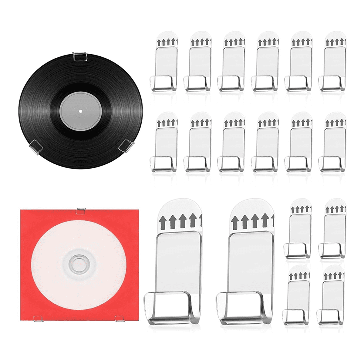 Acrylic Vinyl Record Hanging Rack Wall Mounted 18pc SelfAdhesive Vinyl ...