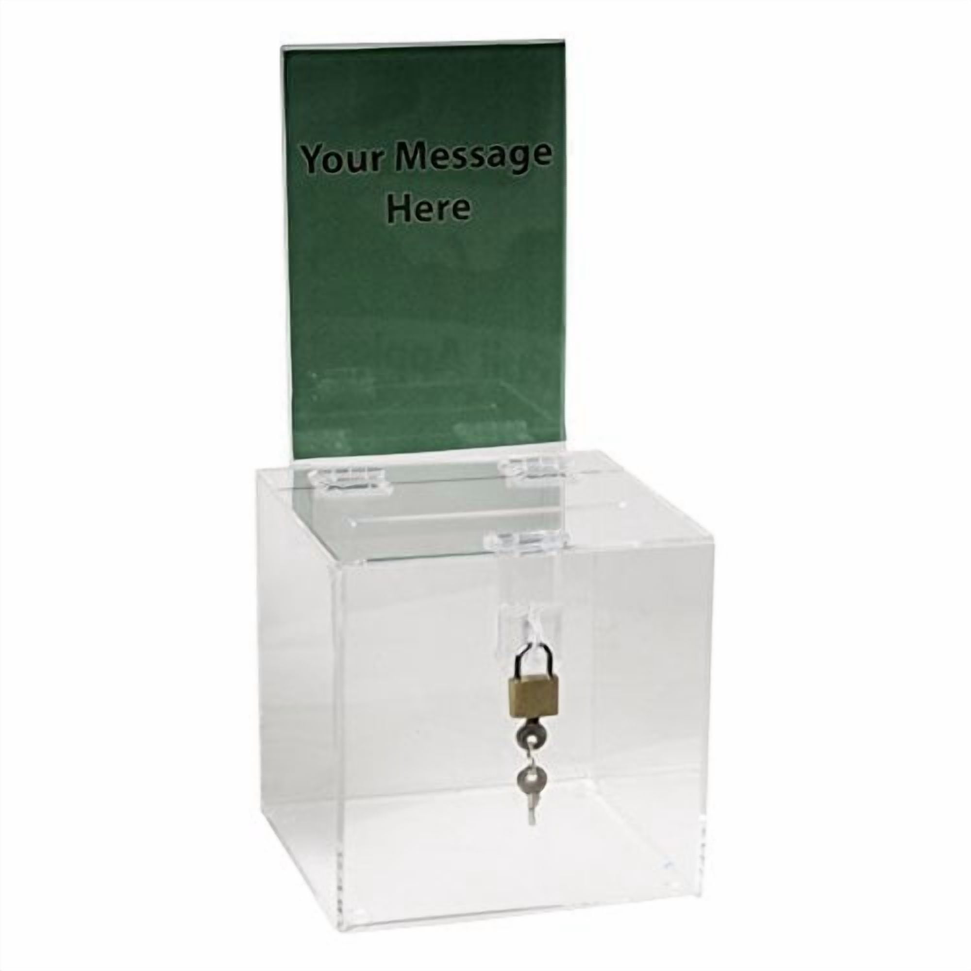 Acrylic Voting Box with Lock and Display Stand, Secure Ballot Donation ...
