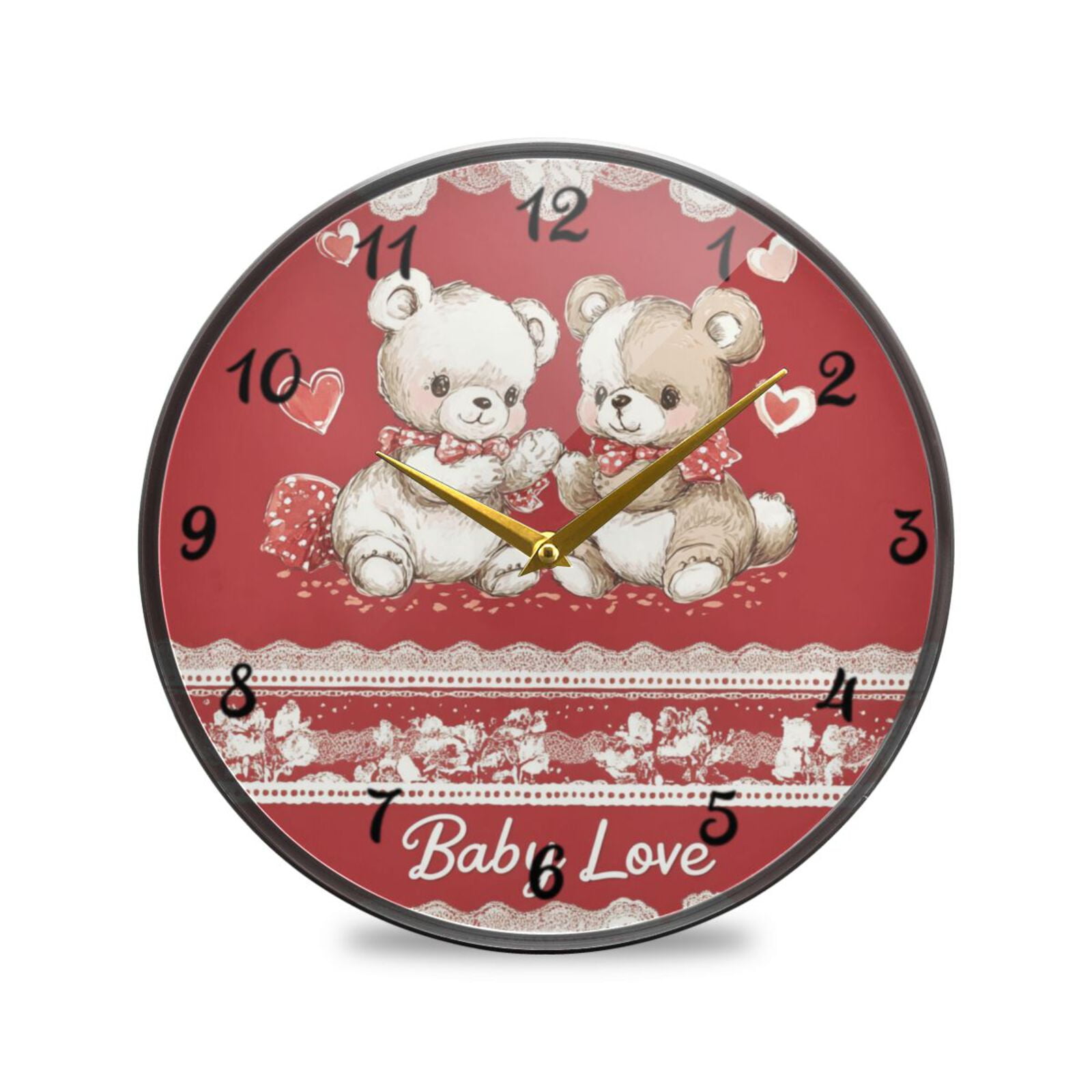 Acrylic Wall Clock, Fashion Decorative Dual Purpose Clock Bears ...