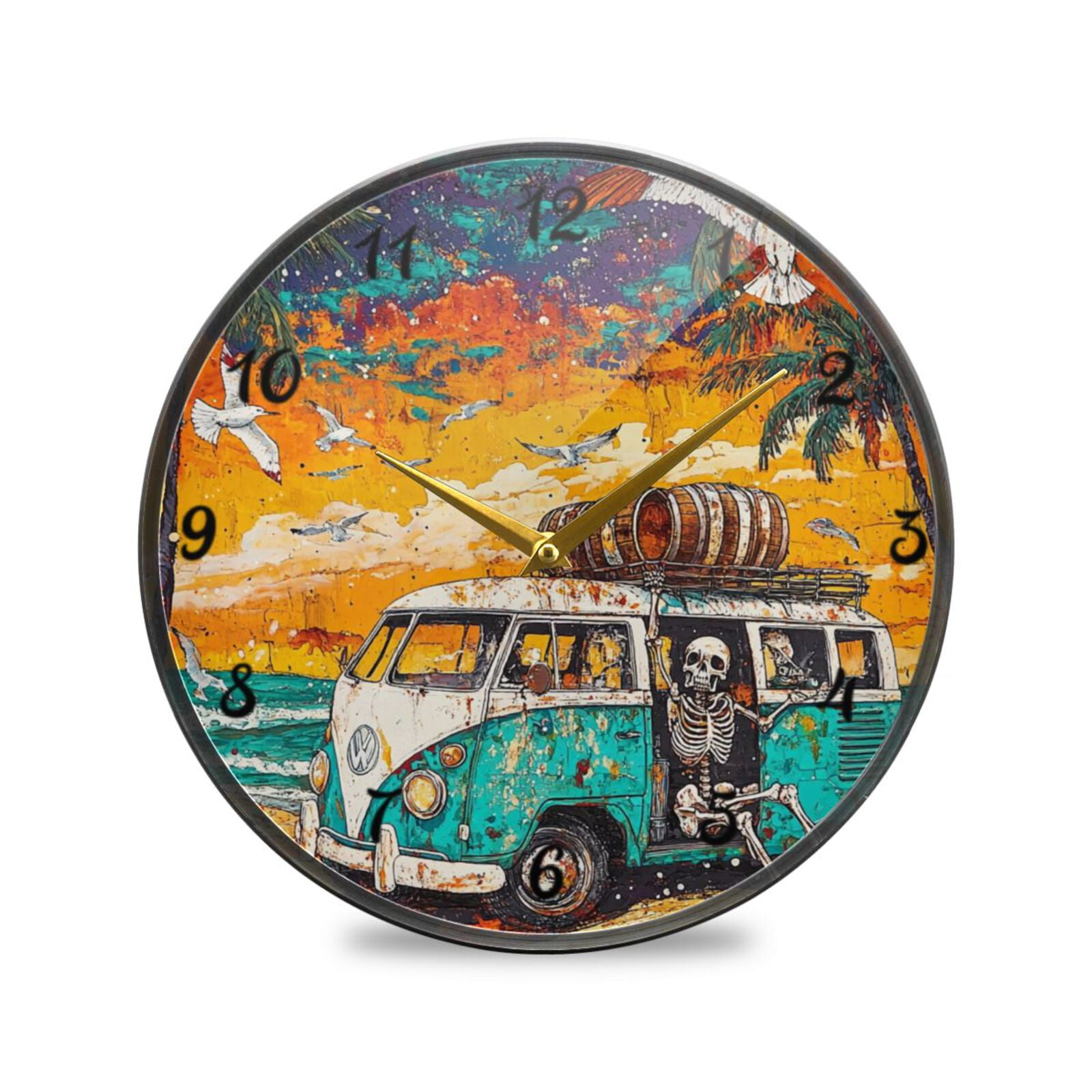 Acrylic Wall Clock, Fashion Decorative Dual Purpose Clock Green Car ...