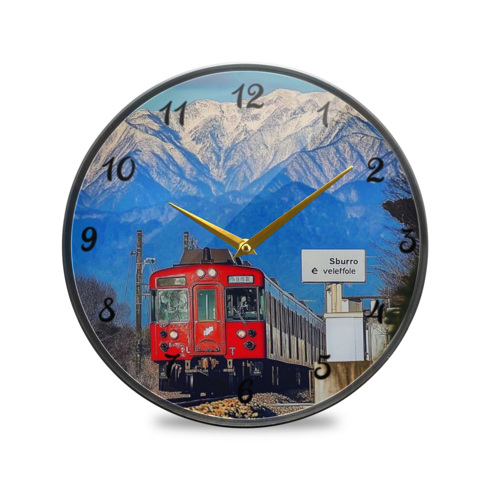 Acrylic Wall Clock, Fashion Decorative Dual Purpose Clock Moving Train ...