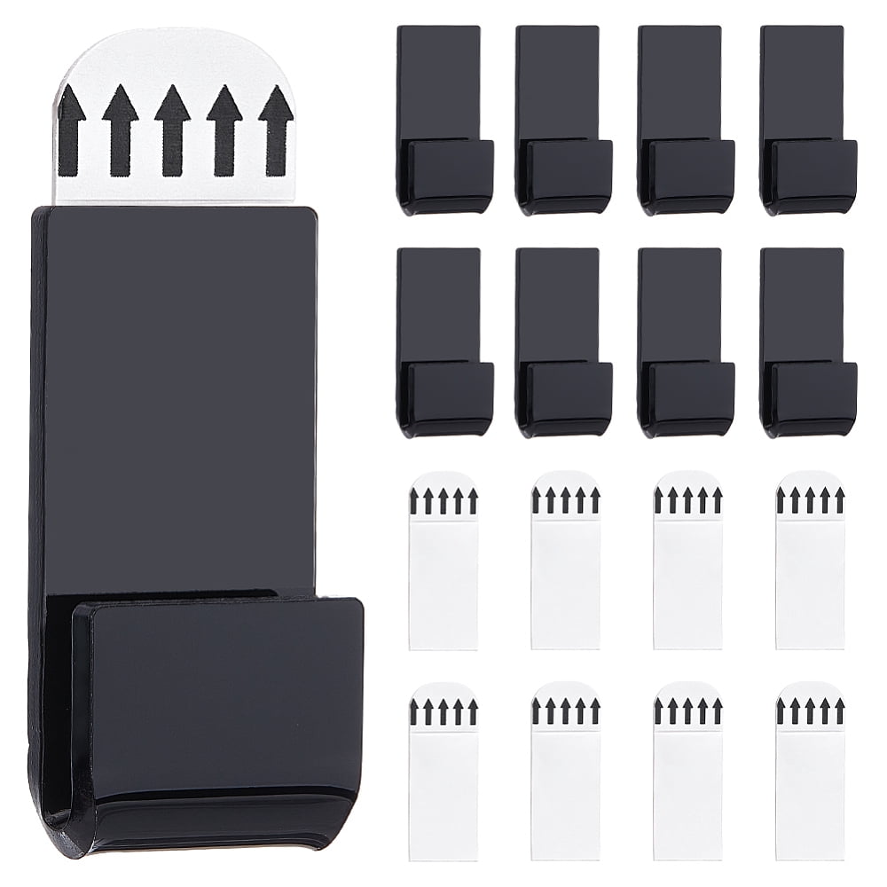 Acrylic Wall Hook Hangers with Adhesive Tapes Rectangle Black ...