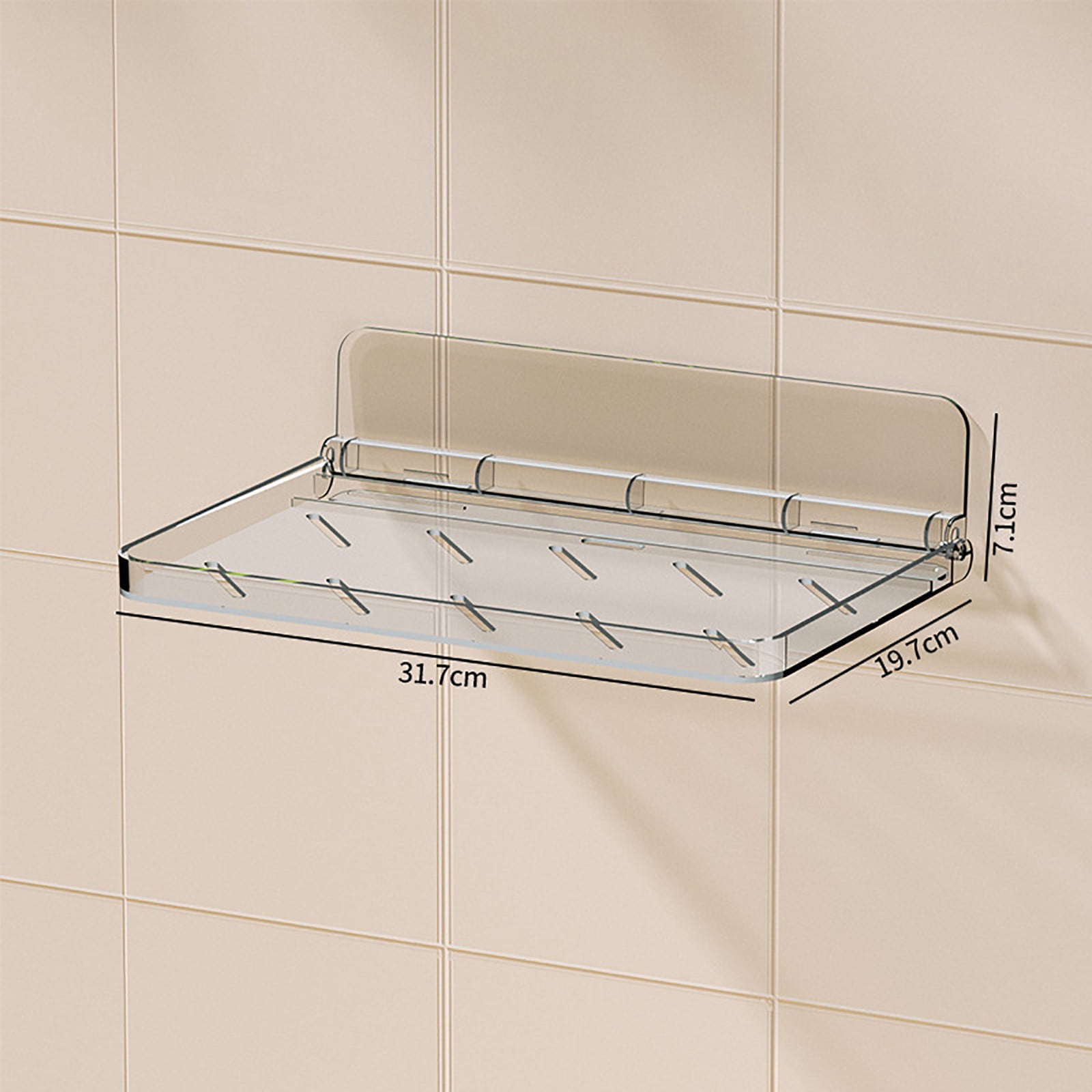 Acrylic Wall Ledge Shelf, Clear Bathroom Storage Shelves Display,Easily ...