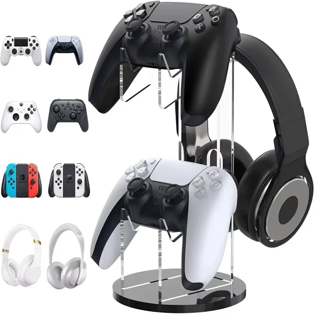 Acrylic Wall-Mounted Dual Layer Game Controller Holder and Headset ...