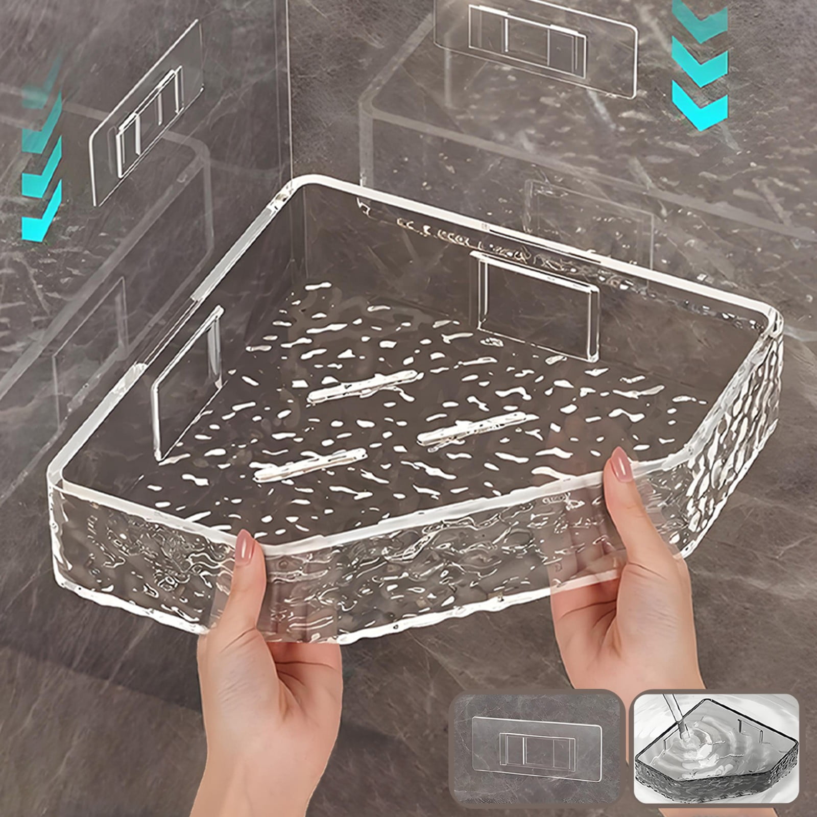 Acrylic Wall Mounted Triangular Bathroom Storage Rack - Clear ...