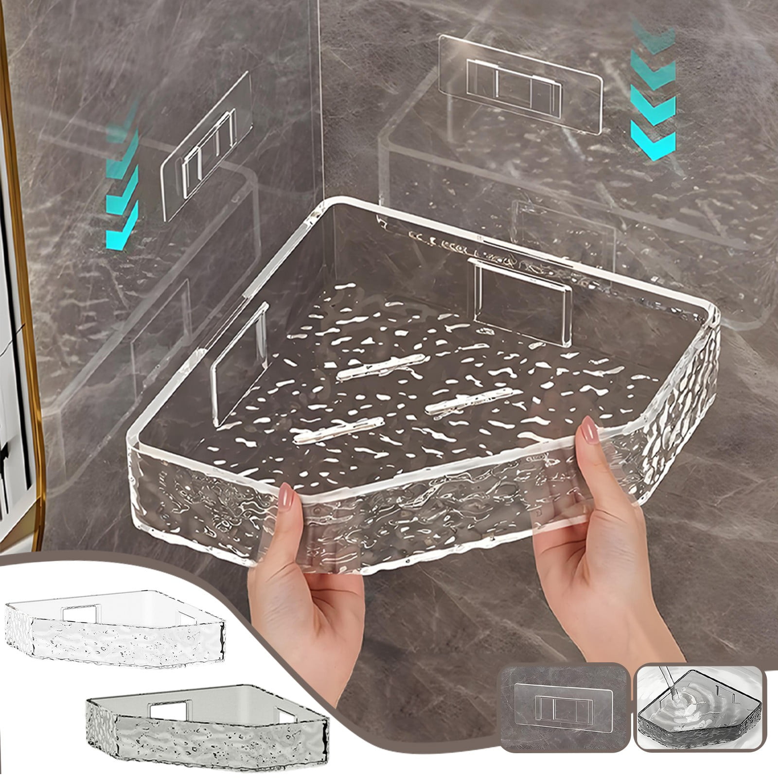 Acrylic Wall Mounted Triangular Storage Rack for Bathroom Corner Non ...