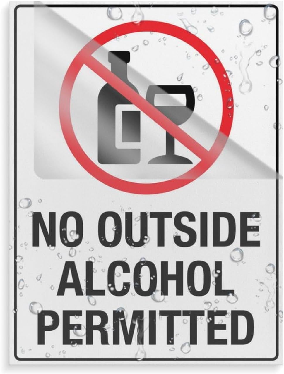 Acrylic Wall Or Door Sign No Outside Alcohol Permitted Sign 8"X6 ...