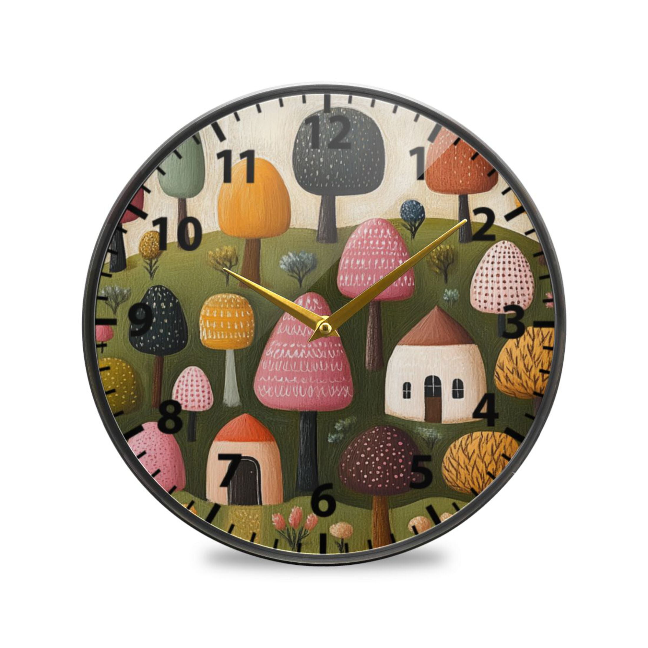 Acrylic Wall and Table Clock 3d Cartoon Forest 11.9in Modern Decor with ...