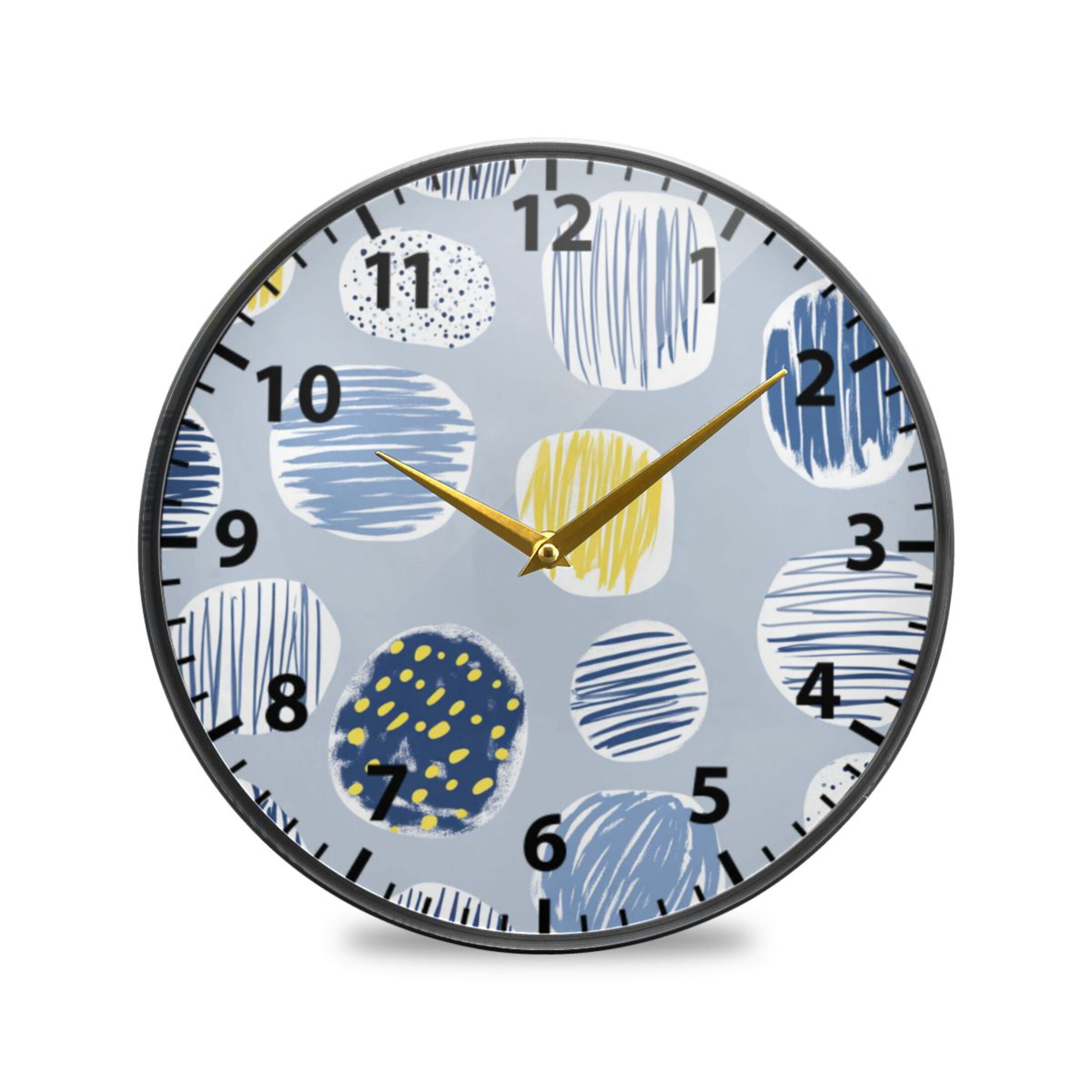 Abstract Circles with Stripes Wall Clock Modern Decor Acrylic Clock ...