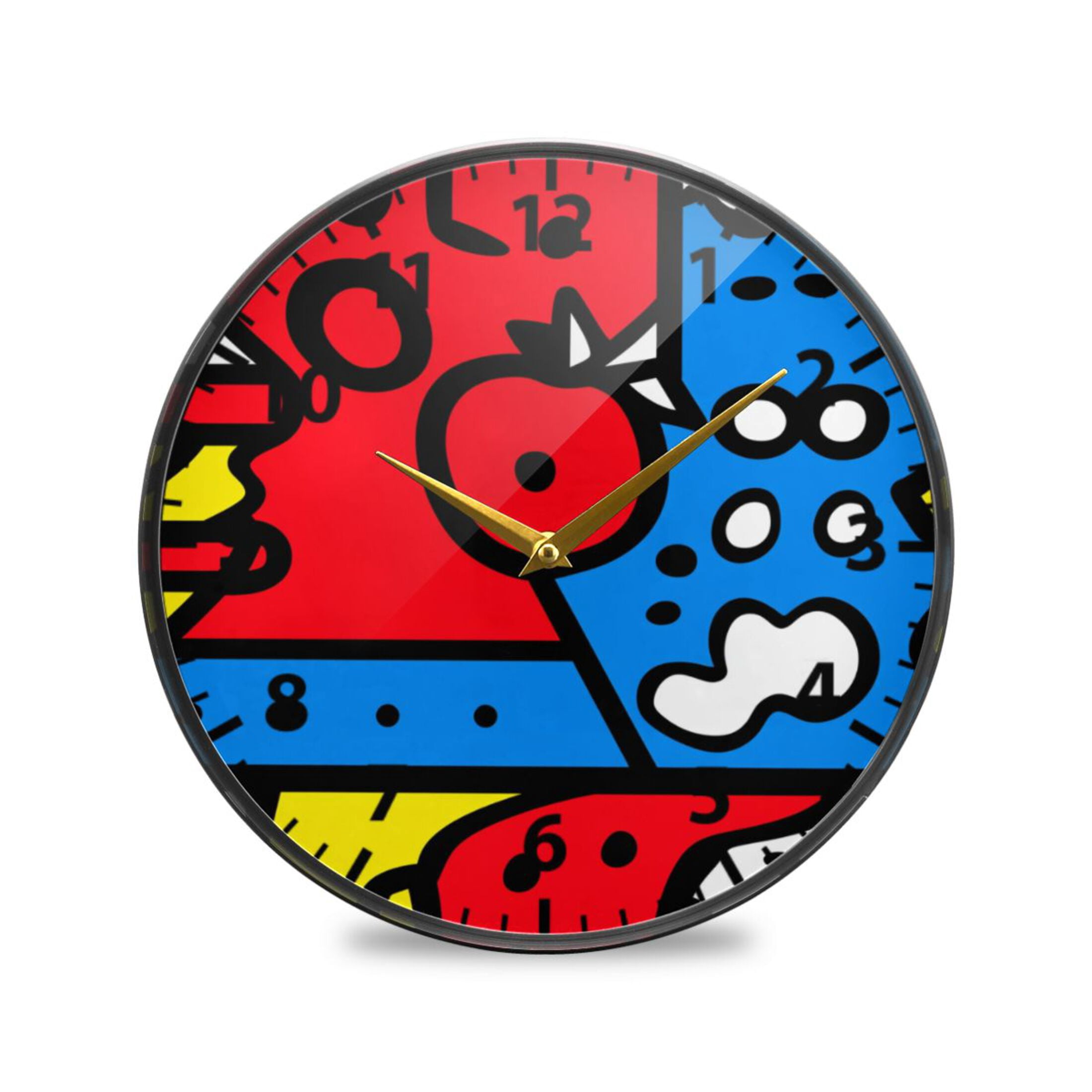 Abstract Colorful Design Wall Clock Modern Decor Acrylic Clock Golden ...