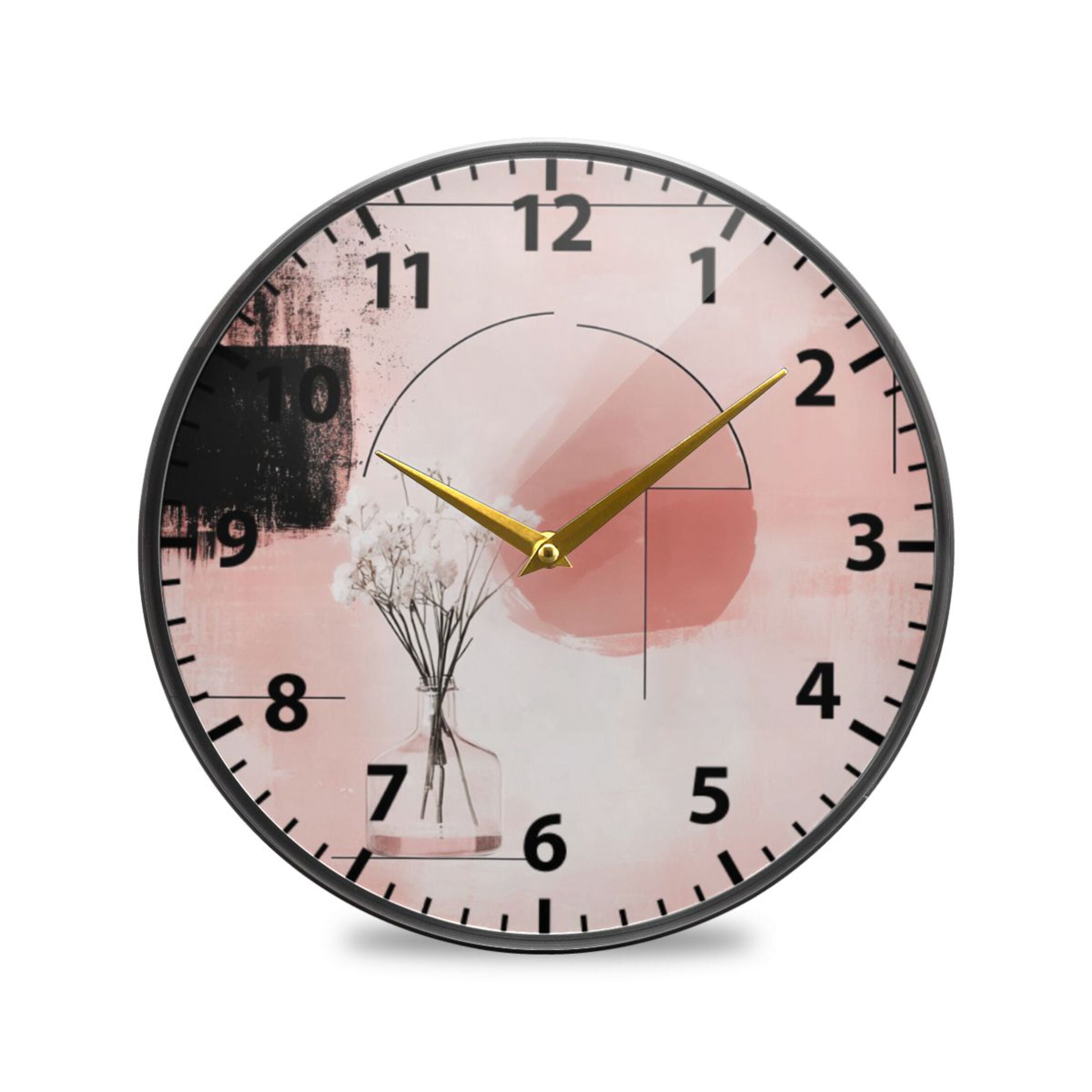 Acrylic Wall and Table Clock Abstract Floral Arrangement 11.9in Modern ...