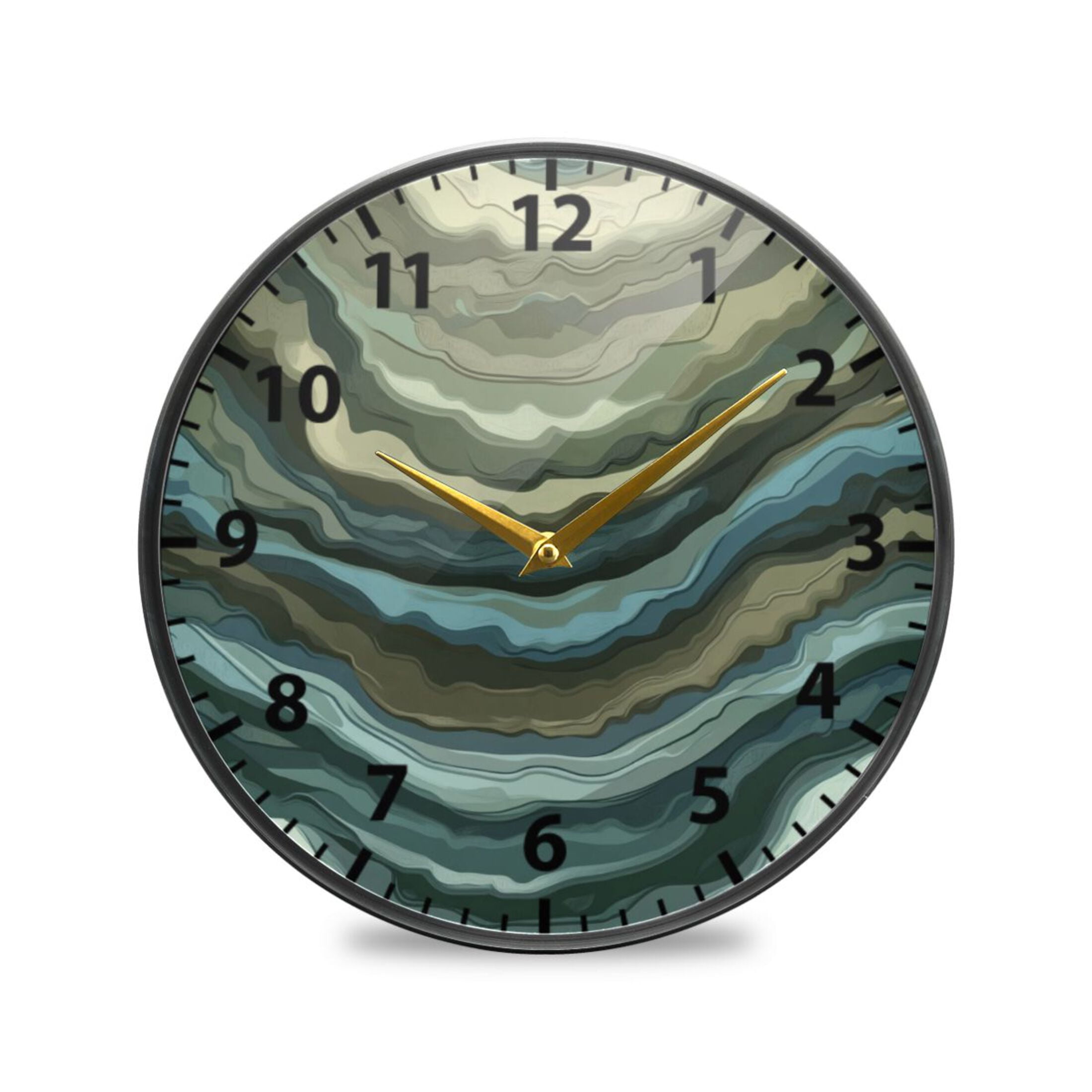 Abstract Layered Wavy Pattern Wall Clock Modern Decor Acrylic Clock ...
